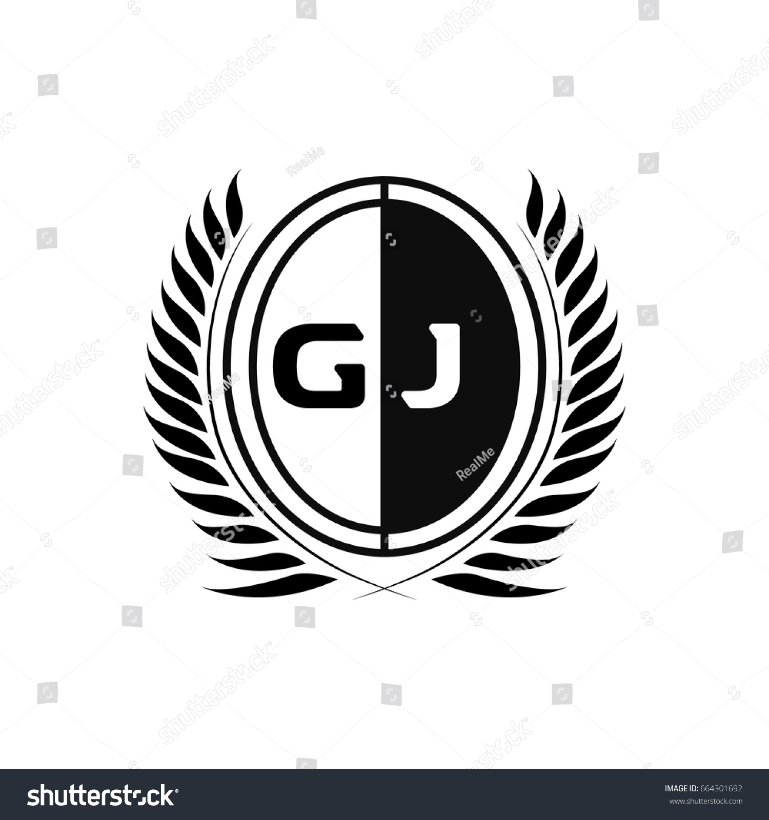 G J Logo Stock Vector (Royalty Free) 664301692 | Shutterstock