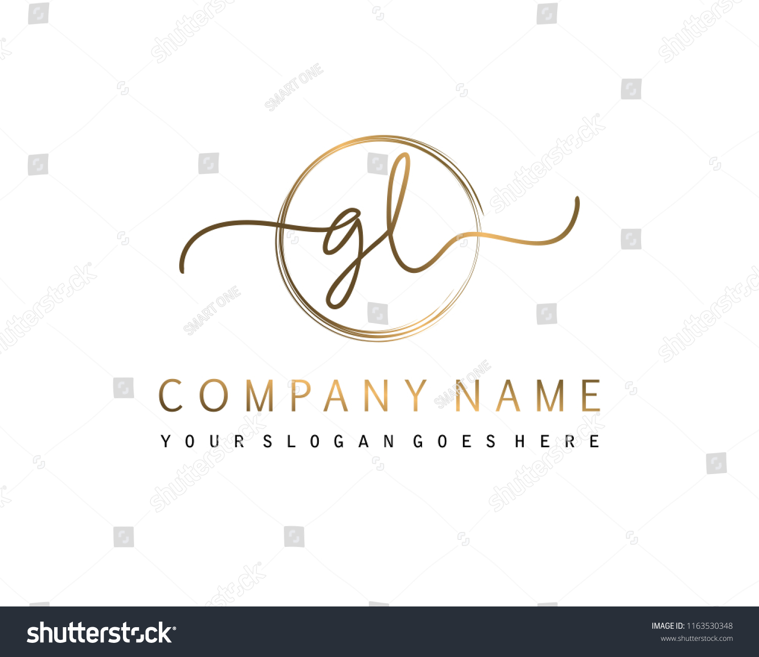 G L Initial Handwriting Logo Vector Stock Vector (Royalty Free) 1163530348