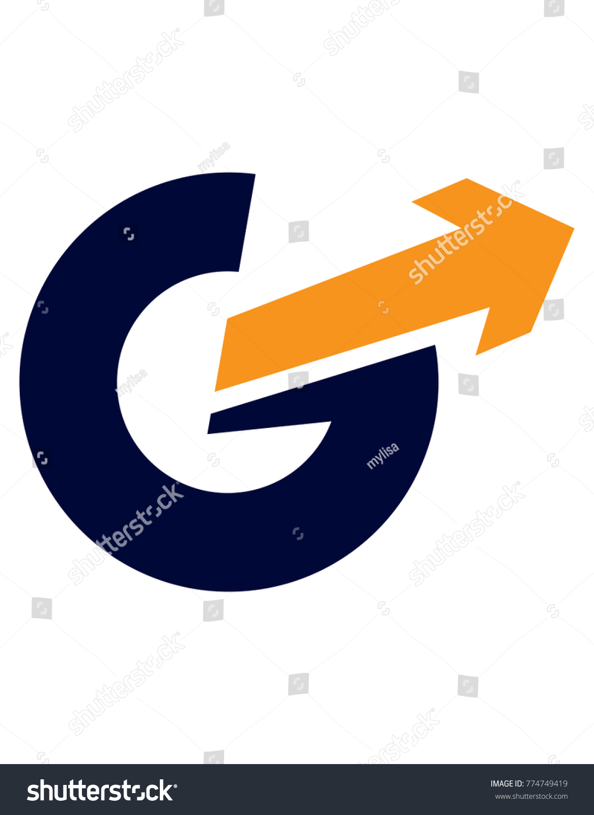 G Letter Arrow Logo Stock Vector (Royalty Free) 774749419