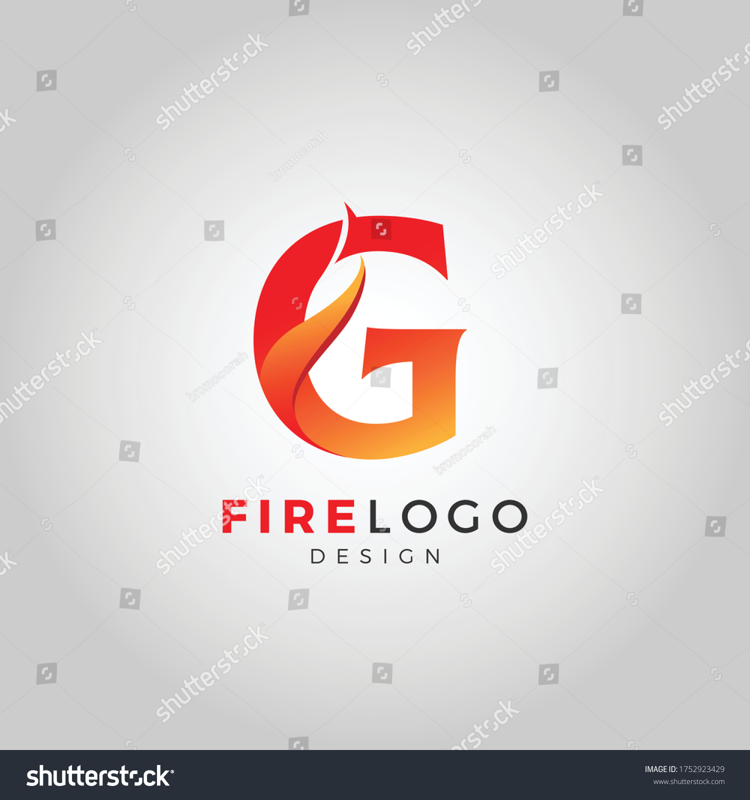 G Letter Fire Logo Template Stock Vector (Royalty Free) 1752923429 ...