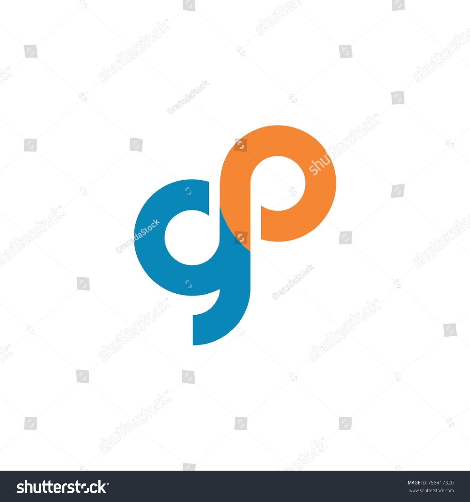 G P Logo Initial Stock Vector Royalty Free 758417320