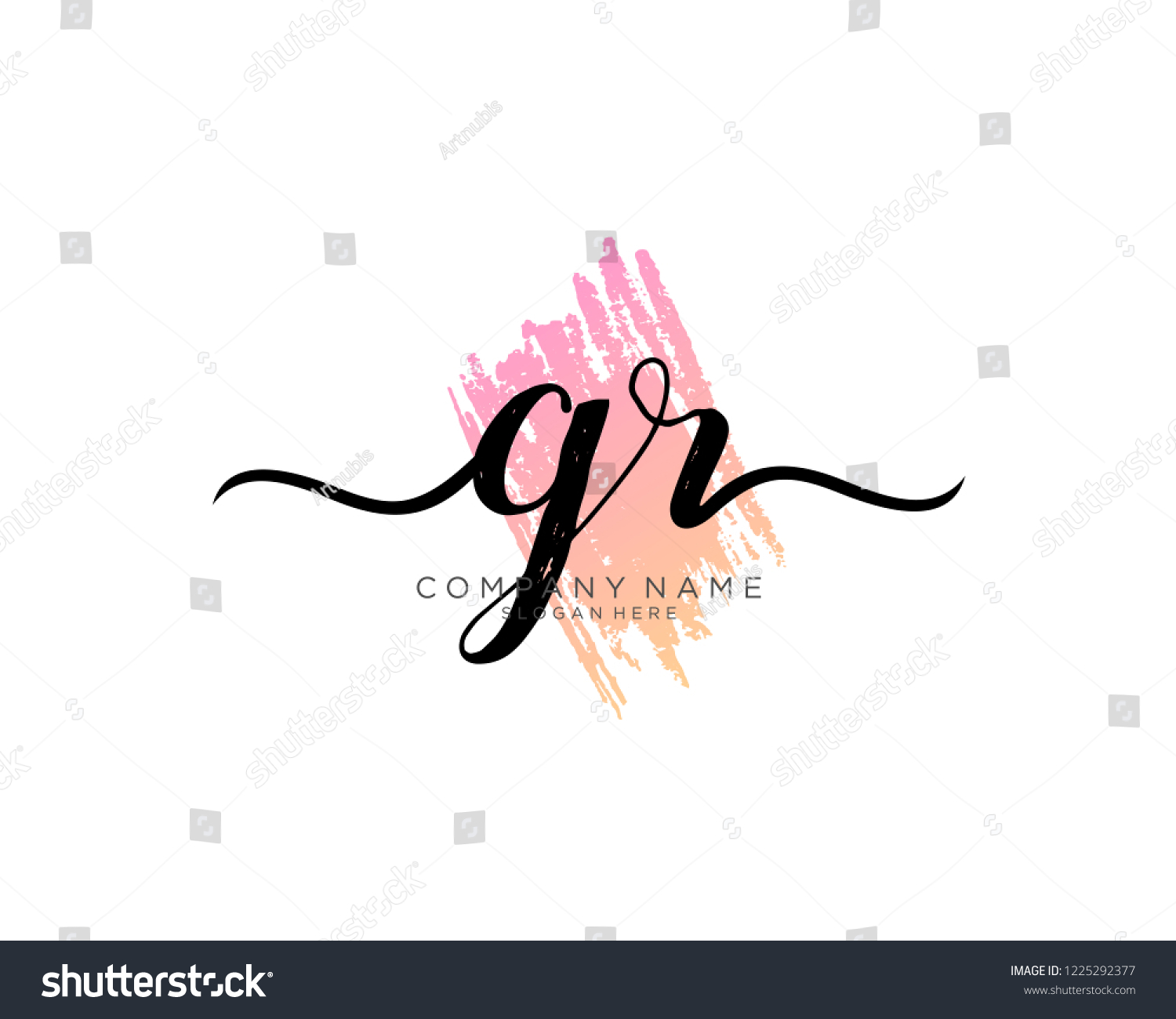 G R Initial Handwriting Logo Vector Stock Vector (Royalty Free ...