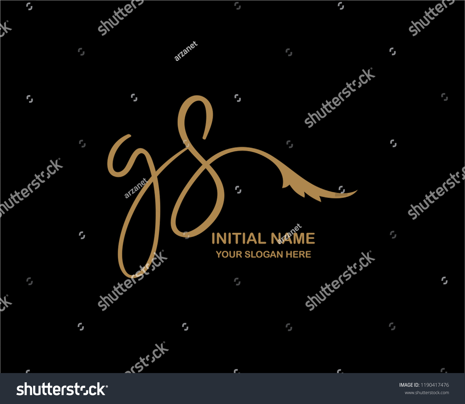 G S Initial Handwriting Logo Template Stock Vector (Royalty Free ...