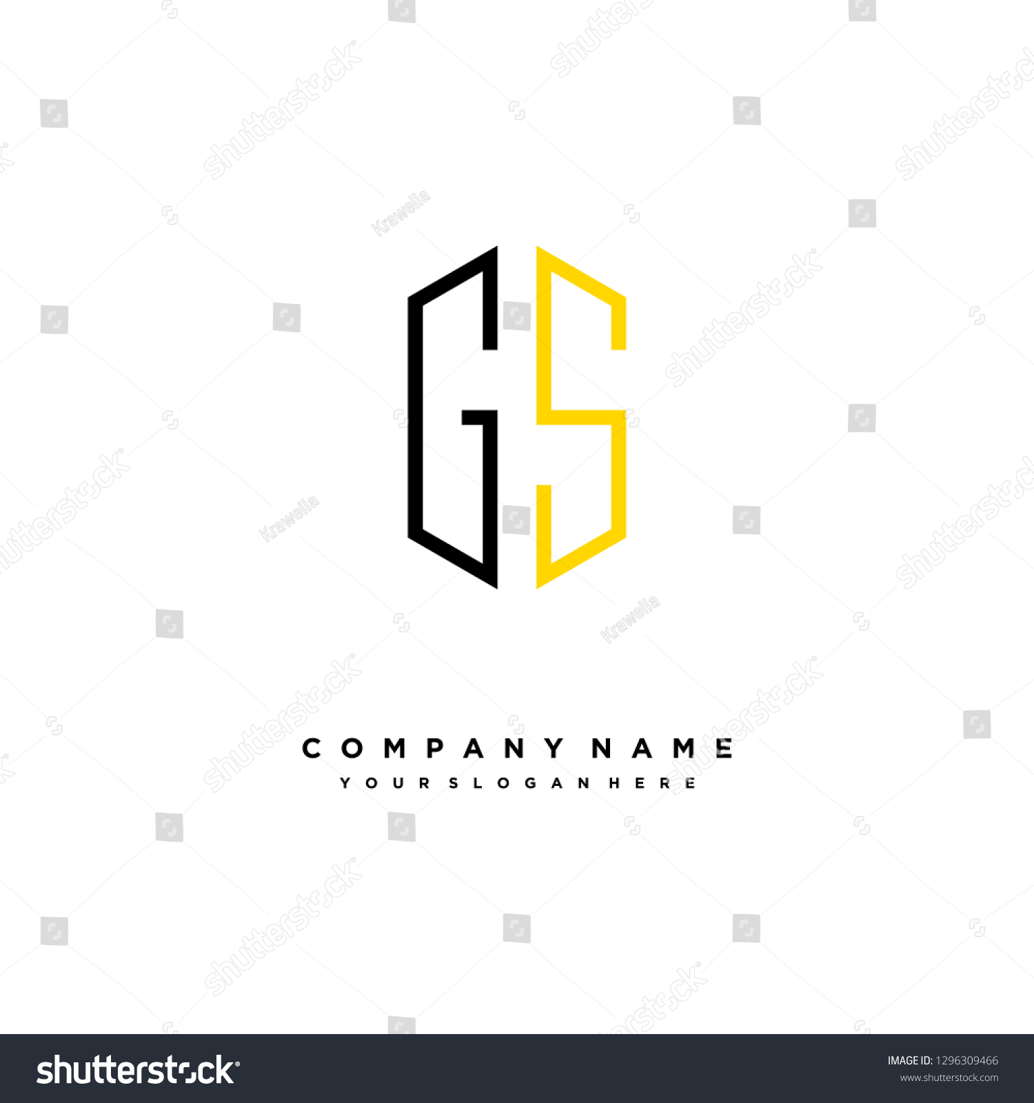 G S Initial Letter Modern Logo Stock Vector (Royalty Free) 1296309466