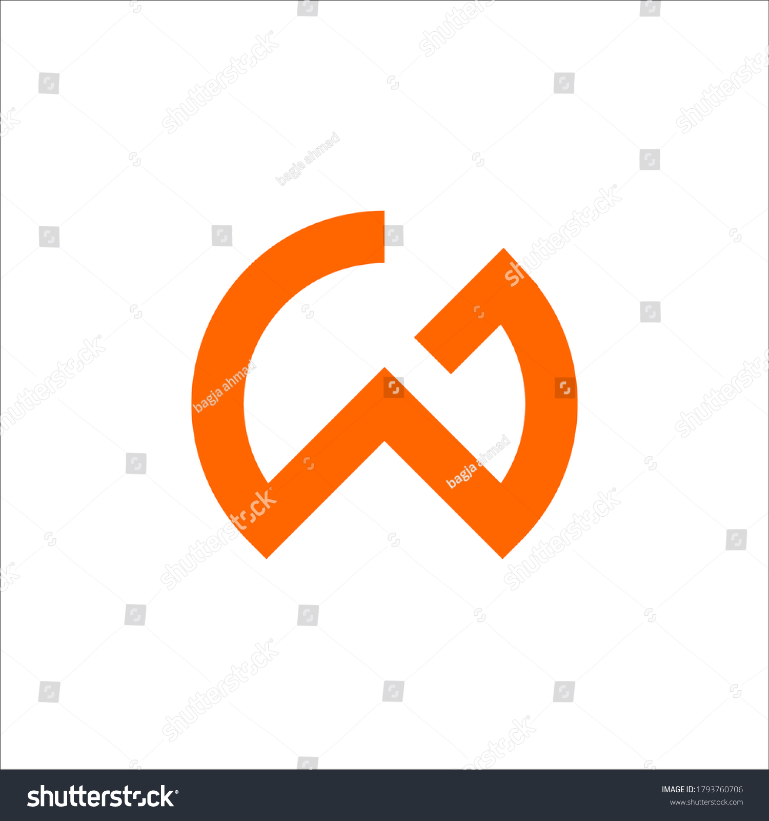G W Logo Design Vector Sign Stock Vector (Royalty Free) 1793760706