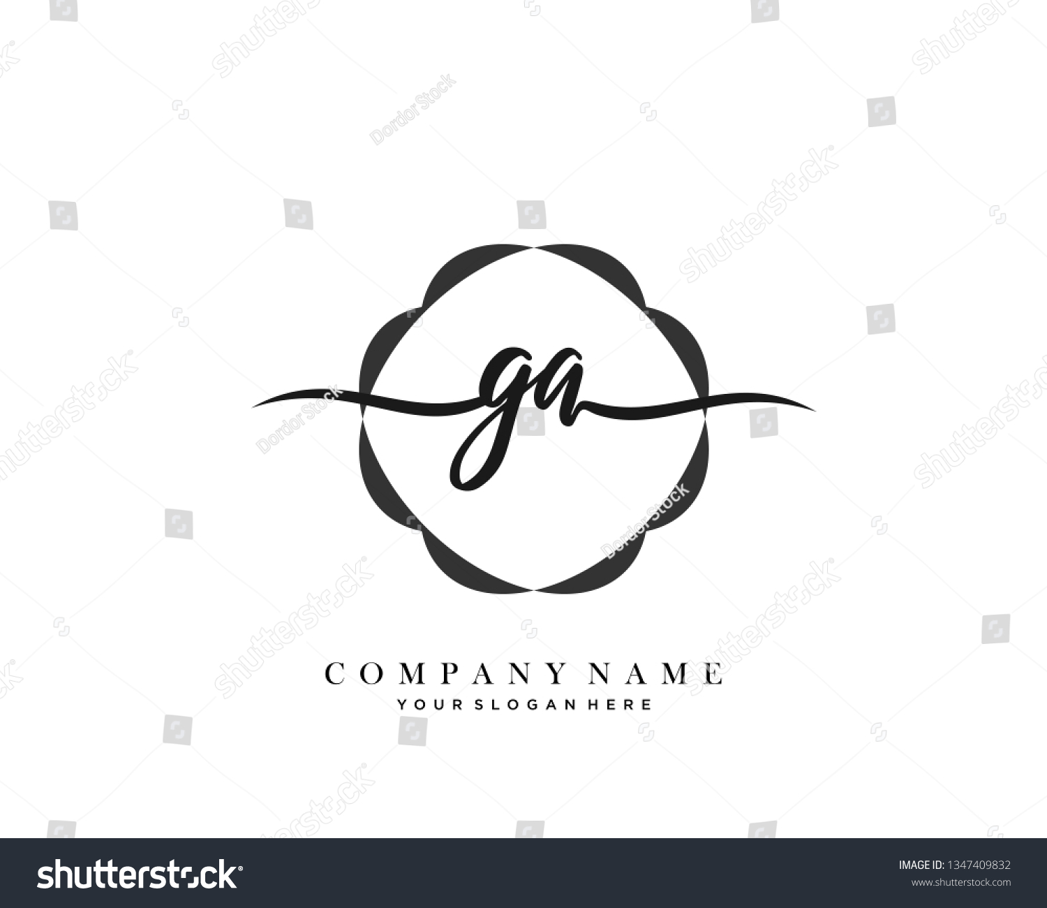 Ga Handwriting Initial Logo Vector: vector de stock (libre de regalías ...