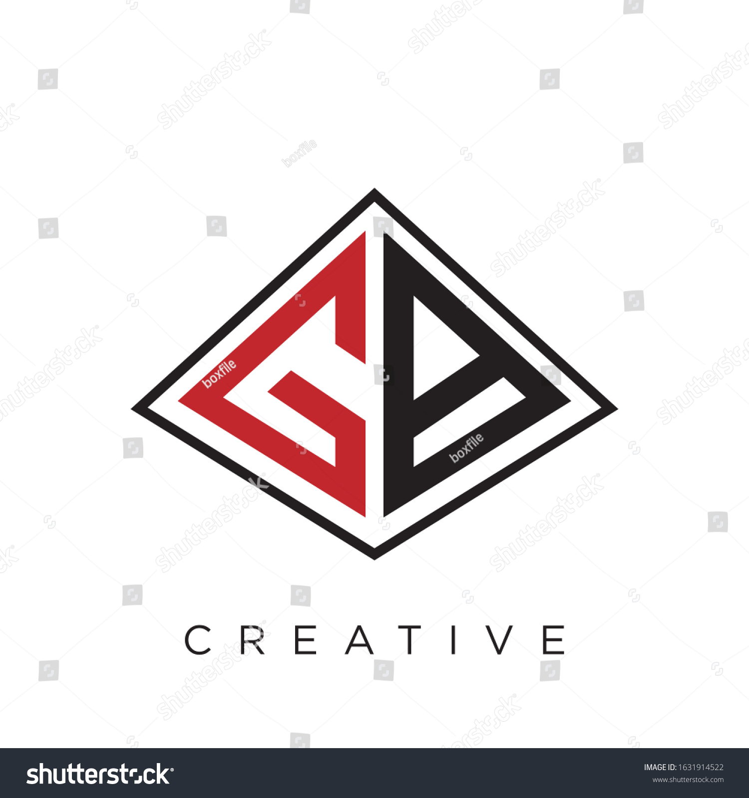 Ga Logo Design Vector Icon Symbol Stock Vector (Royalty Free) 1631914522