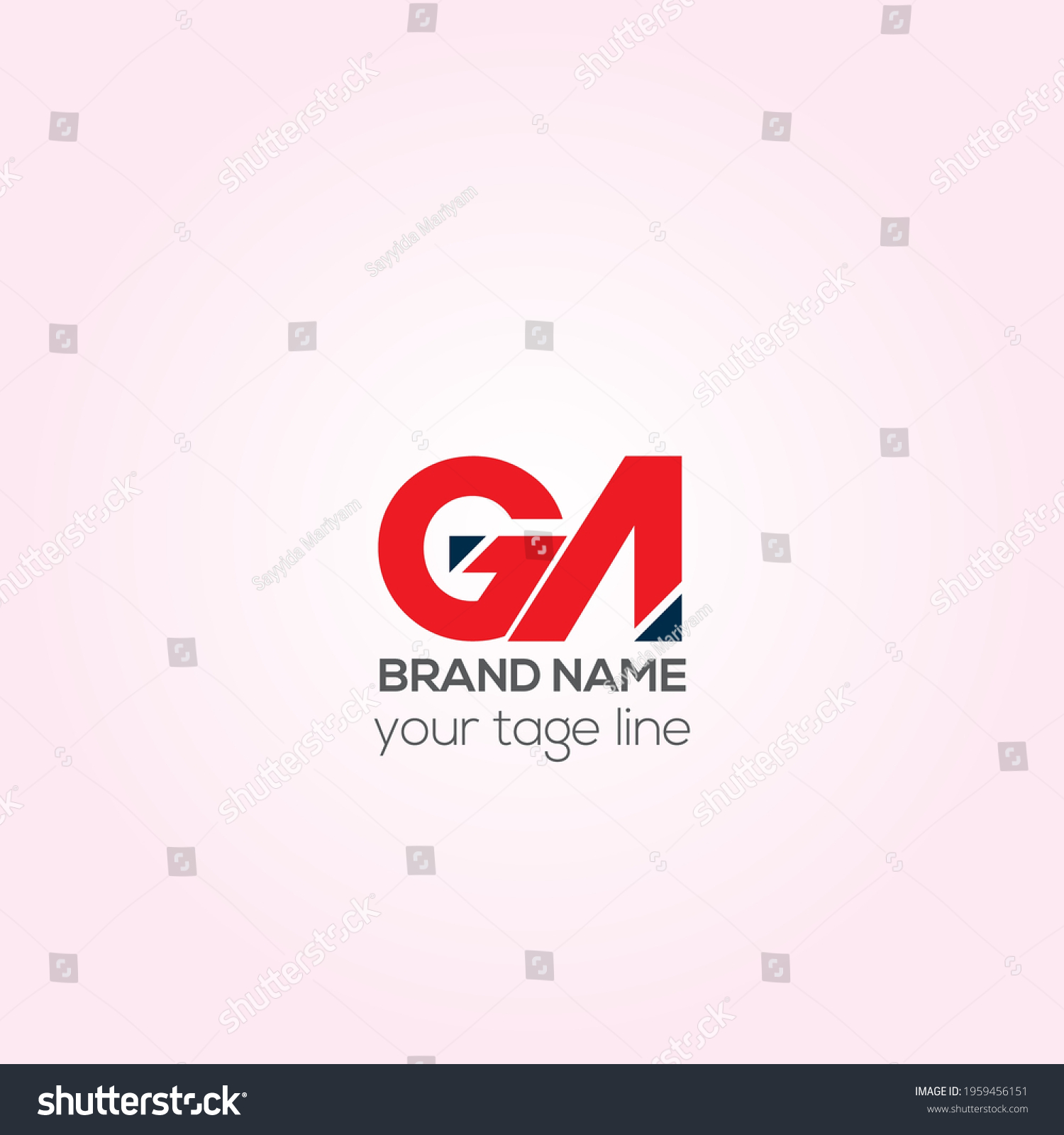 Ga Vector Logo Design Ga Creative Stock Vector (Royalty Free ...