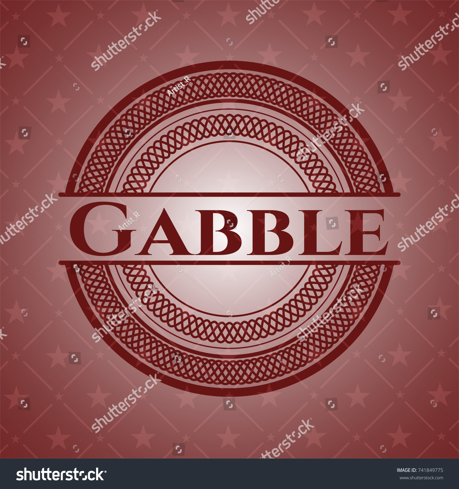 Gabble Red Emblem Stock Vector (Royalty Free) 741849775