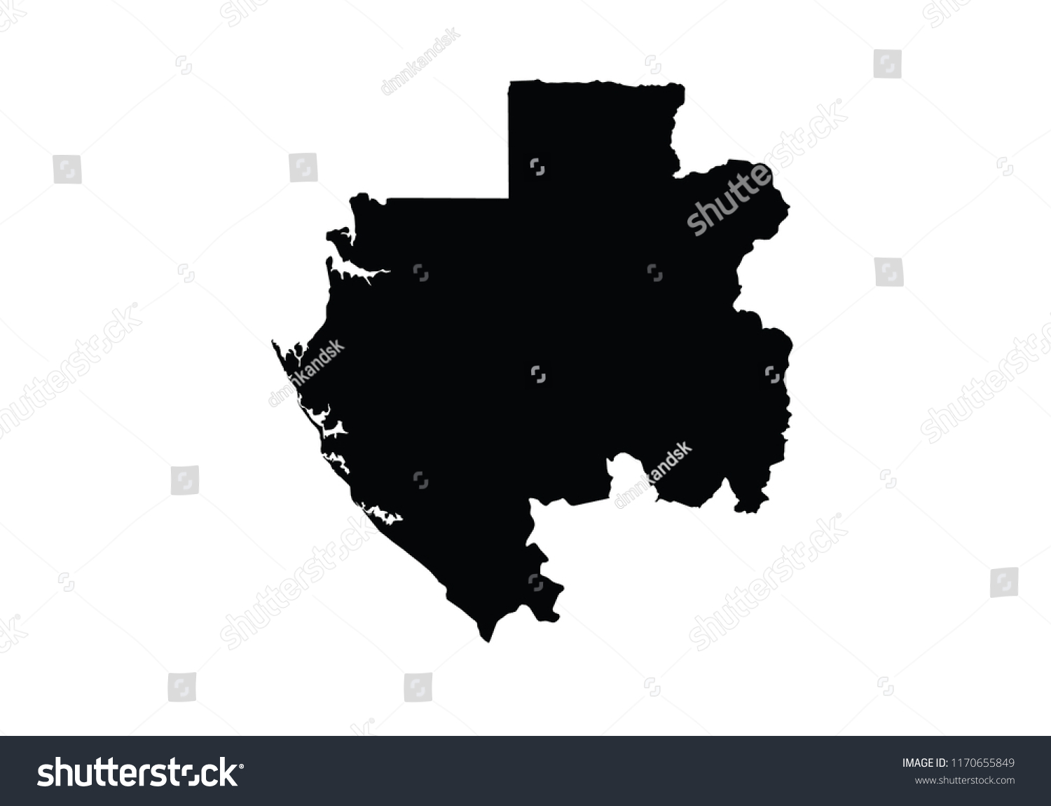 Gabon Outline Map Country Shape: vector de stock (libre de regalías ...