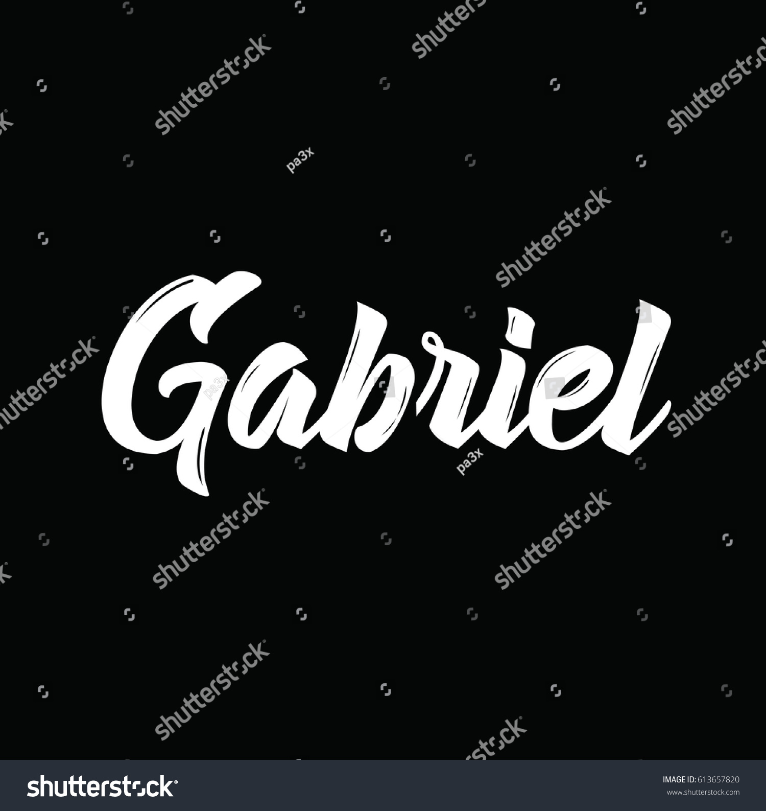 Gabriel Text Design Vector Calligraphy Typography: vector de stock ...
