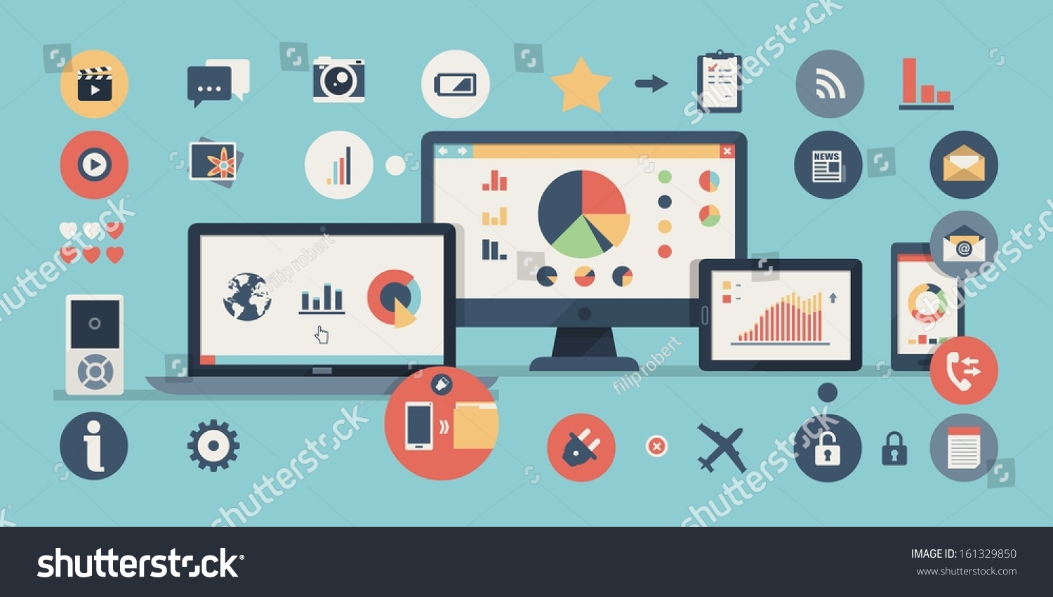 Gadgets Technology Iconsvector Infographic Elements Stock Vector ...