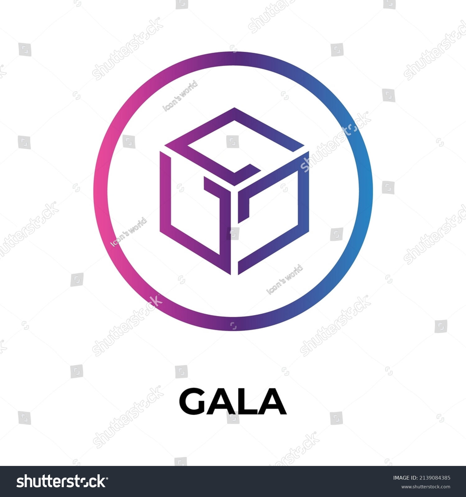 Gala Cryptocurrency Token Icon Gala Token Stock Vector (Royalty Free ...