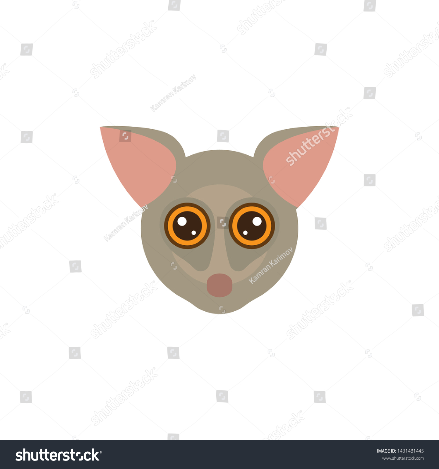 Galago Head Vector Icon On White Stock Vector (Royalty Free) 1431481445 ...