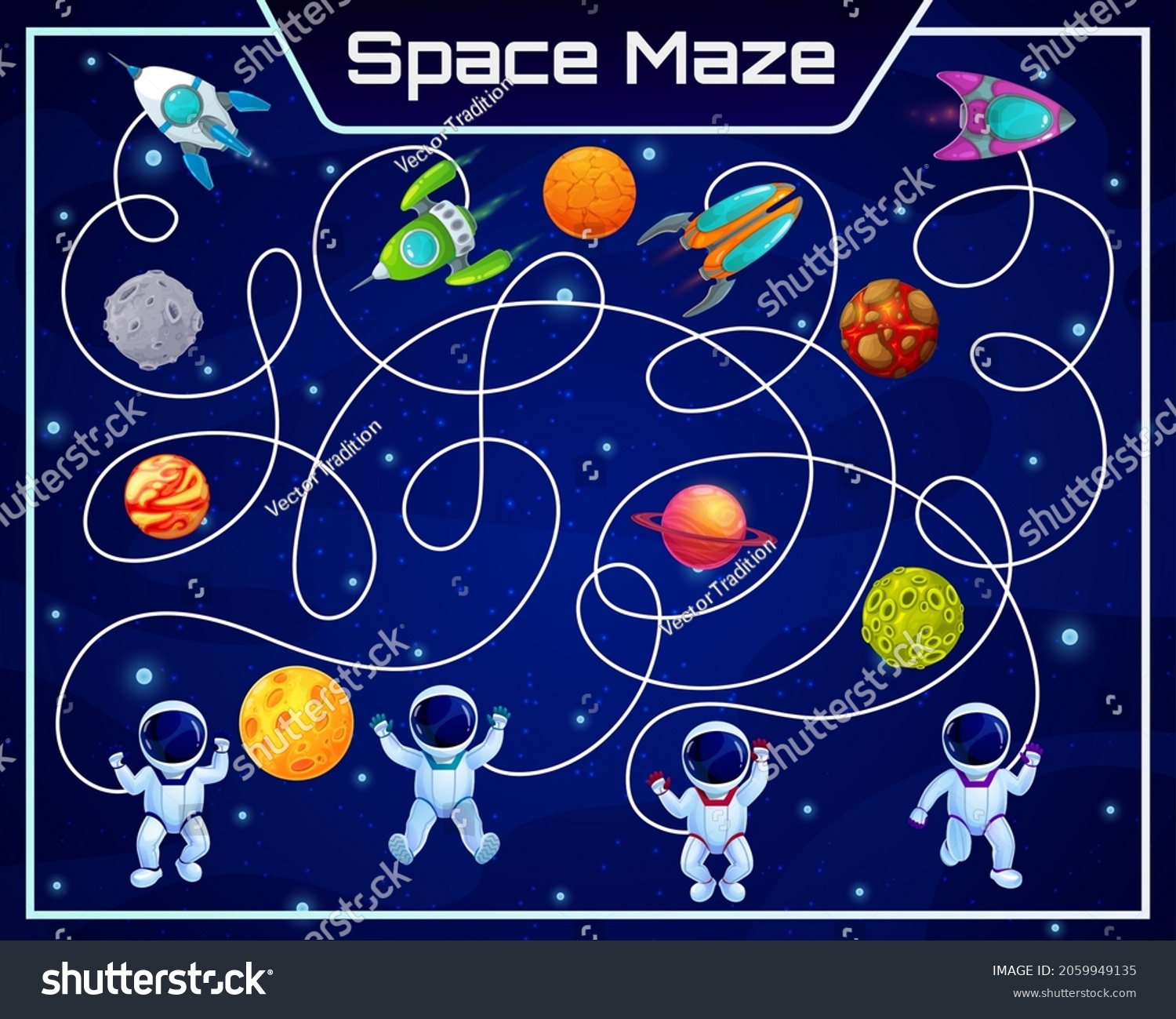 Galaxy Space Labyrinth Maze Planets Astronauts Stock Vector (Royalty ... Galaxy Space Labyrinth Maze Planets Astronauts Stock Vector (Royalty ...
