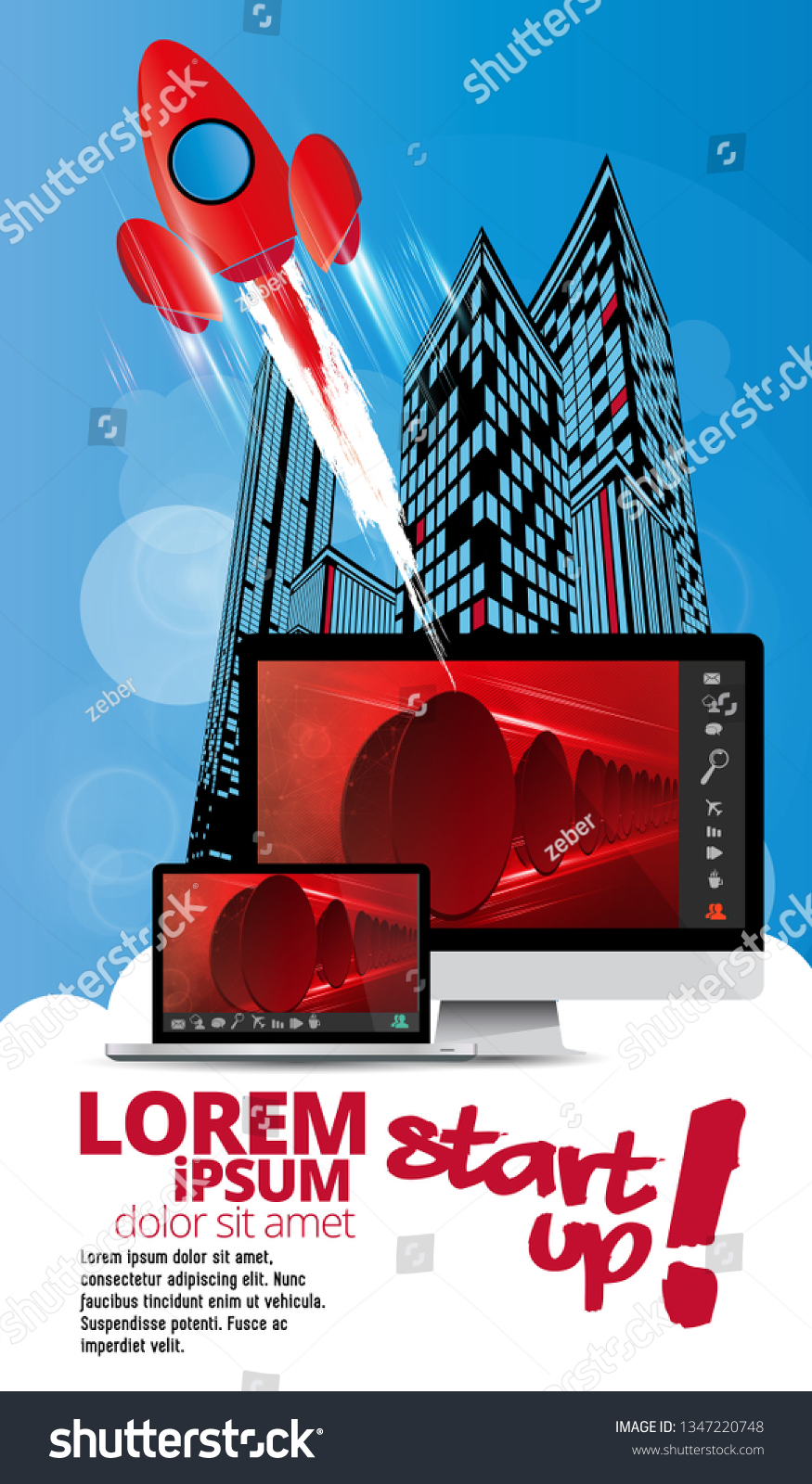 Galaxy Space Ship Rocket Creative Idea Stock Vector (Royalty Free ...