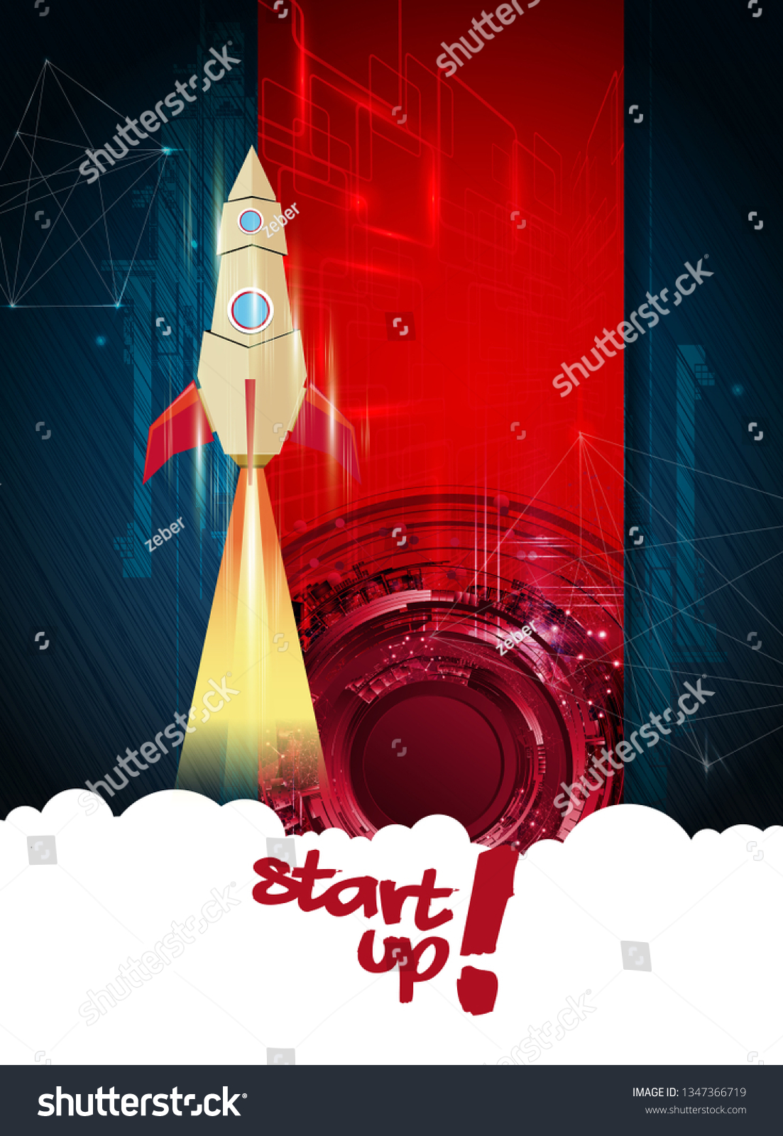 Galaxy Space Ship Rocket Creative Idea Stock Vector (Royalty Free ...