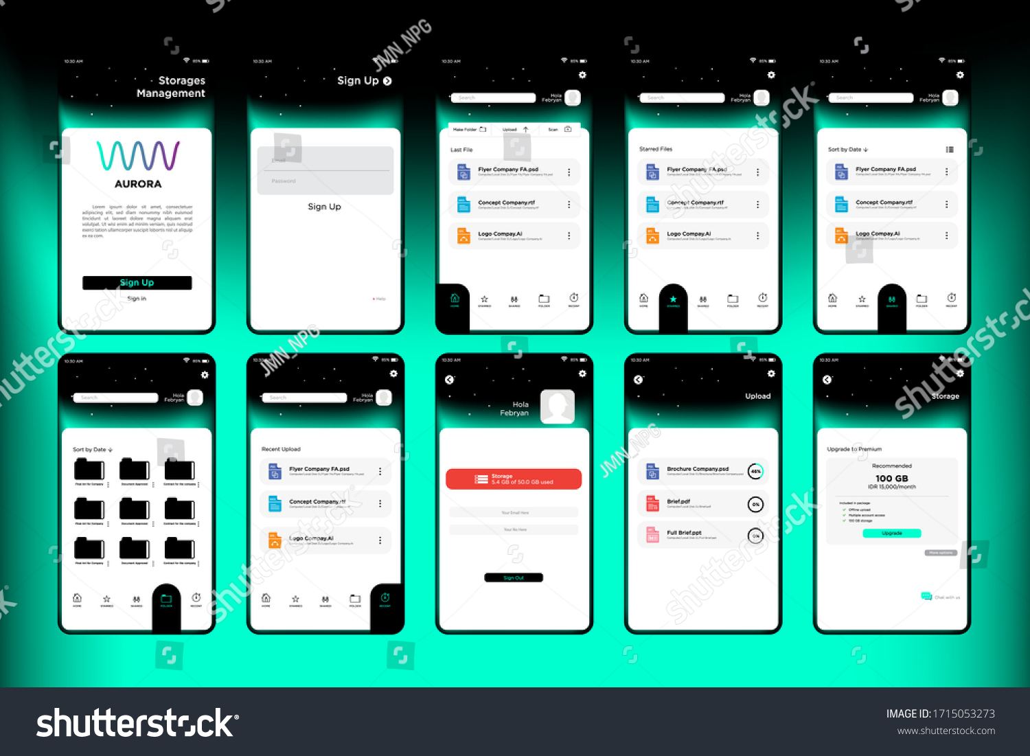 Galaxy Storage Management App Ui Kit Stock Vector (Royalty Free) 1715053273