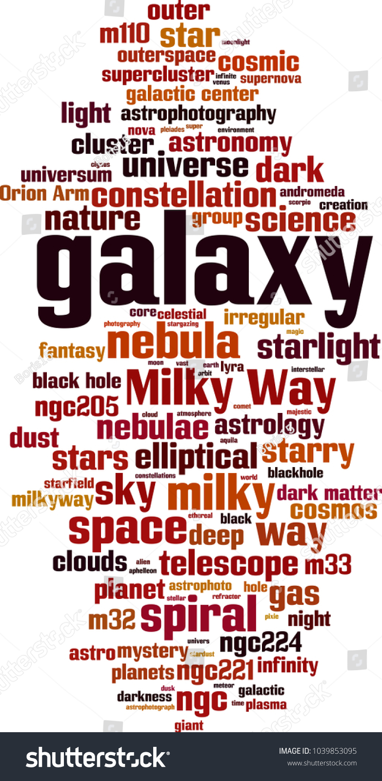 Galaxy Word Cloud Concept Vector Illustration Stock Vector (Royalty ...