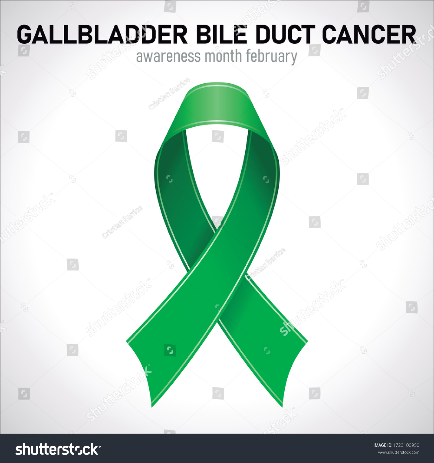 Gallbladder Bile Duct Green Ribbon Vector Stock Vector (Royalty Free ...