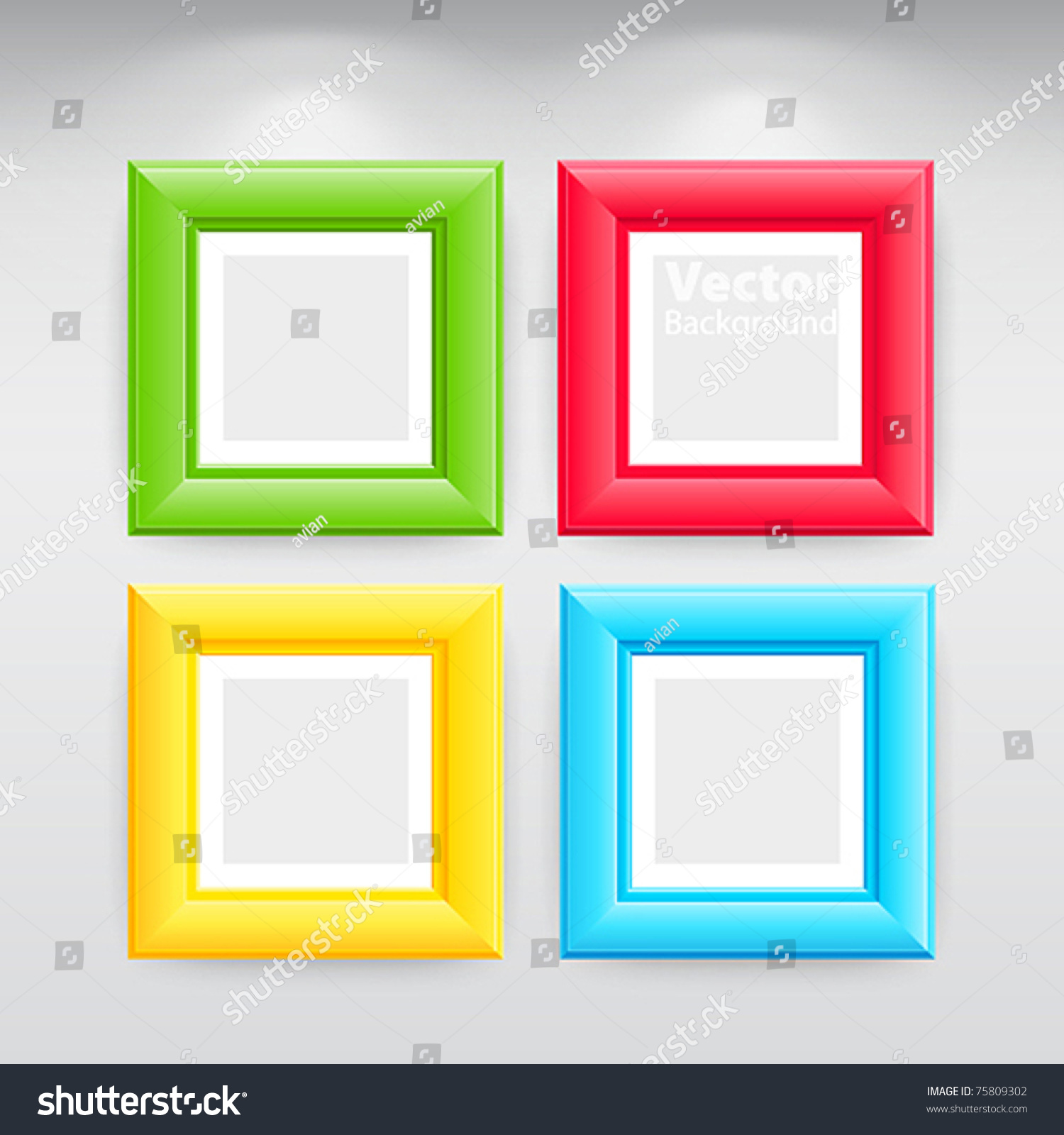 Gallery Interior Empty Colorful Frames On Stock Vector (Royalty Free) 75809302 | Shutterstock