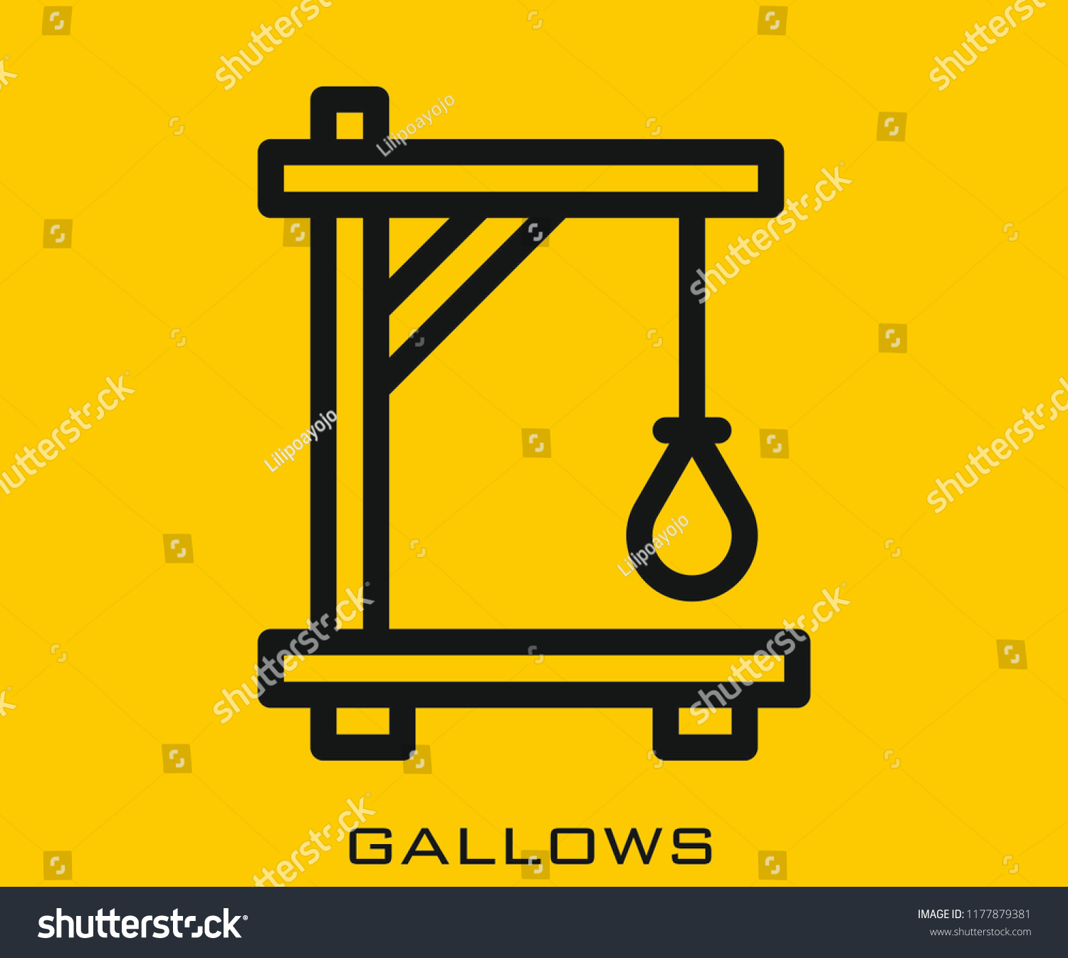 Gallows Icon Signs Stock Vector (Royalty Free) 1177879381