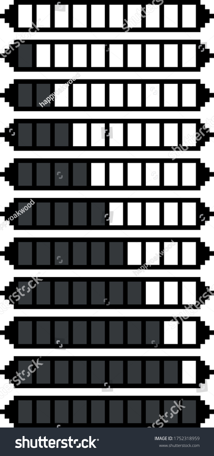 Vektor Stok Game Assetet Bar Pixel Art Vector (Tanpa Royalti ...