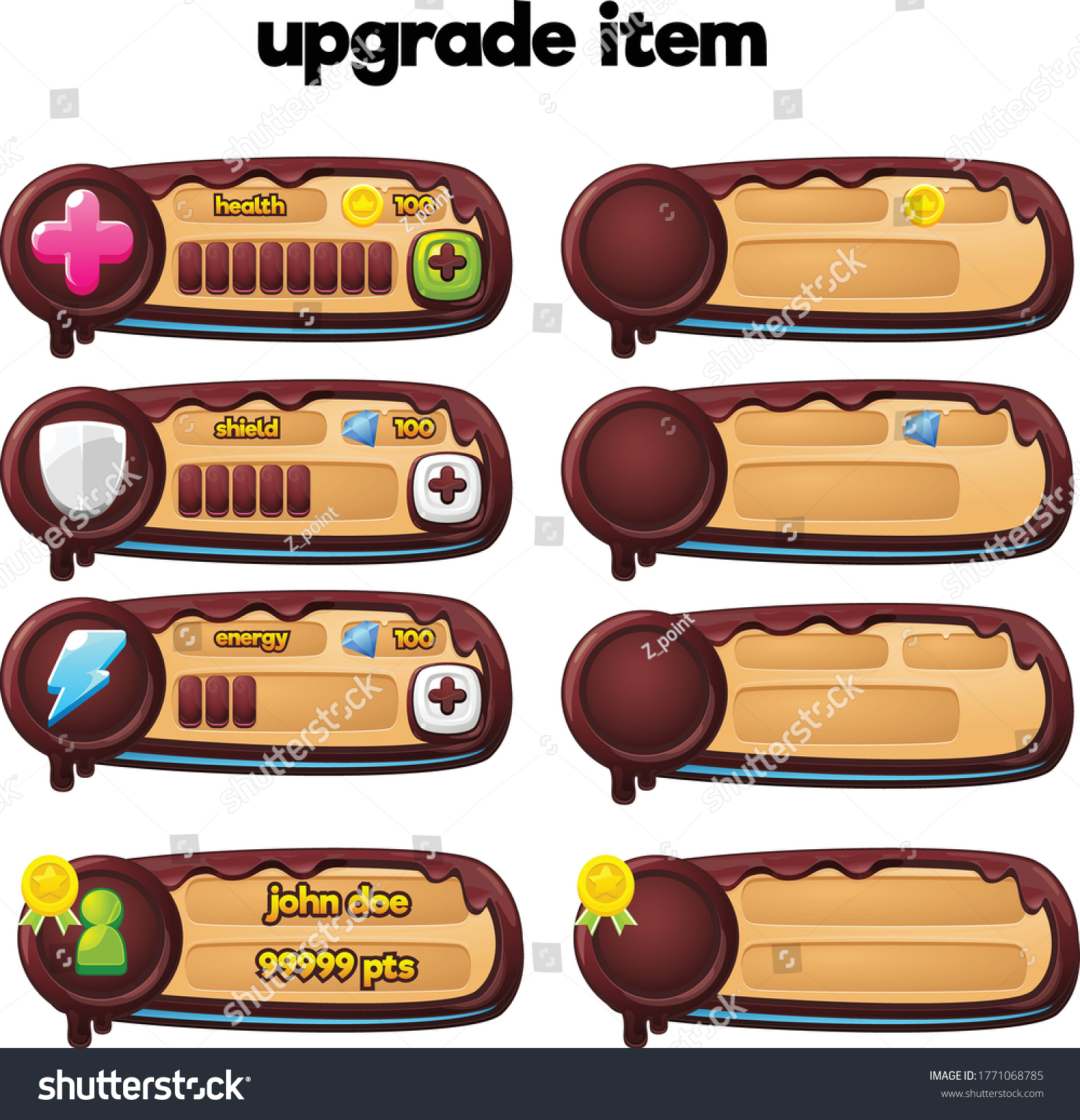 Game Assets Button Ui Design Stock Vector (Royalty Free) 1771068785