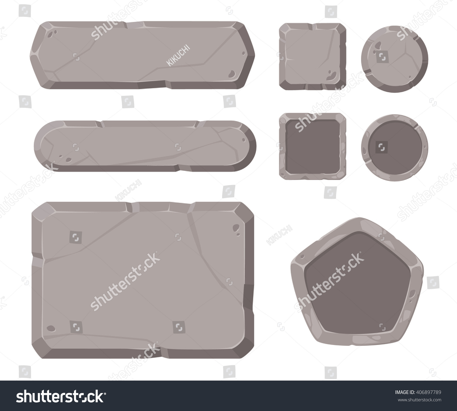 Game Assets Stone Gui Game Stock Vector (Royalty Free) 406897789