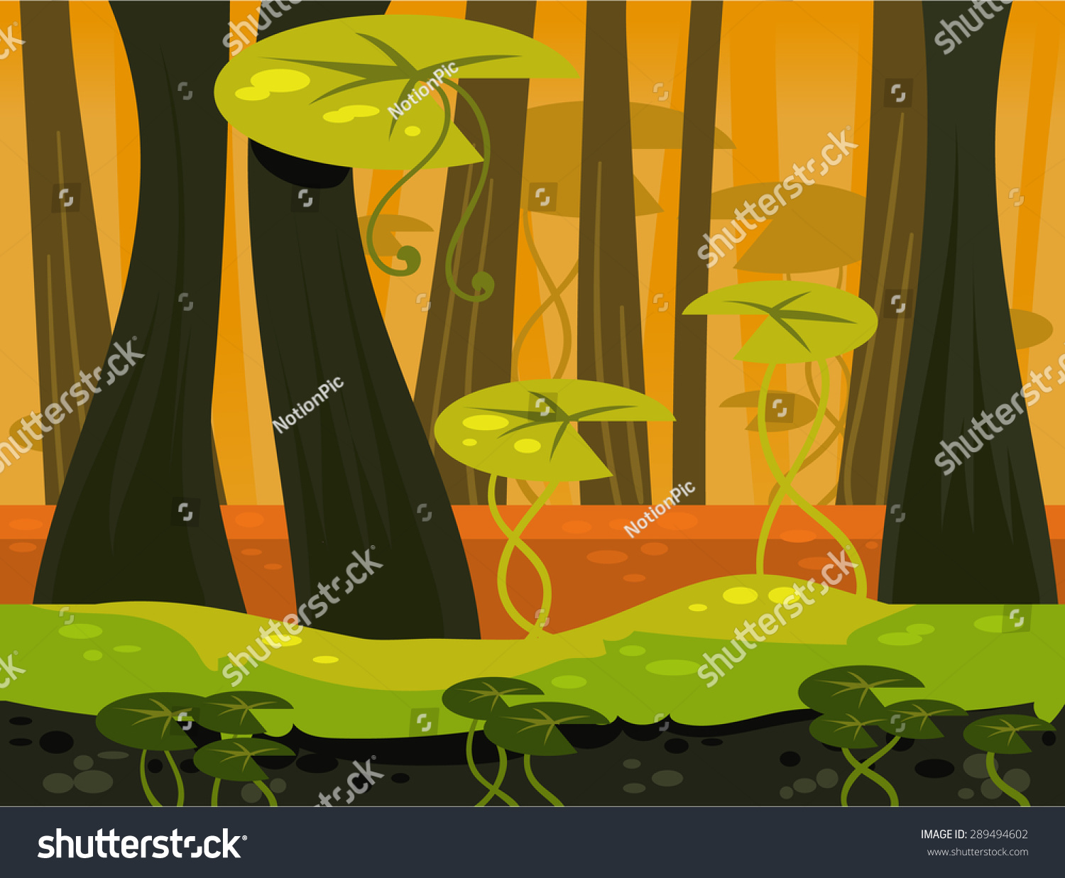 Game Background Vector Seamless Landscape Stock Vector (Royalty Free ...