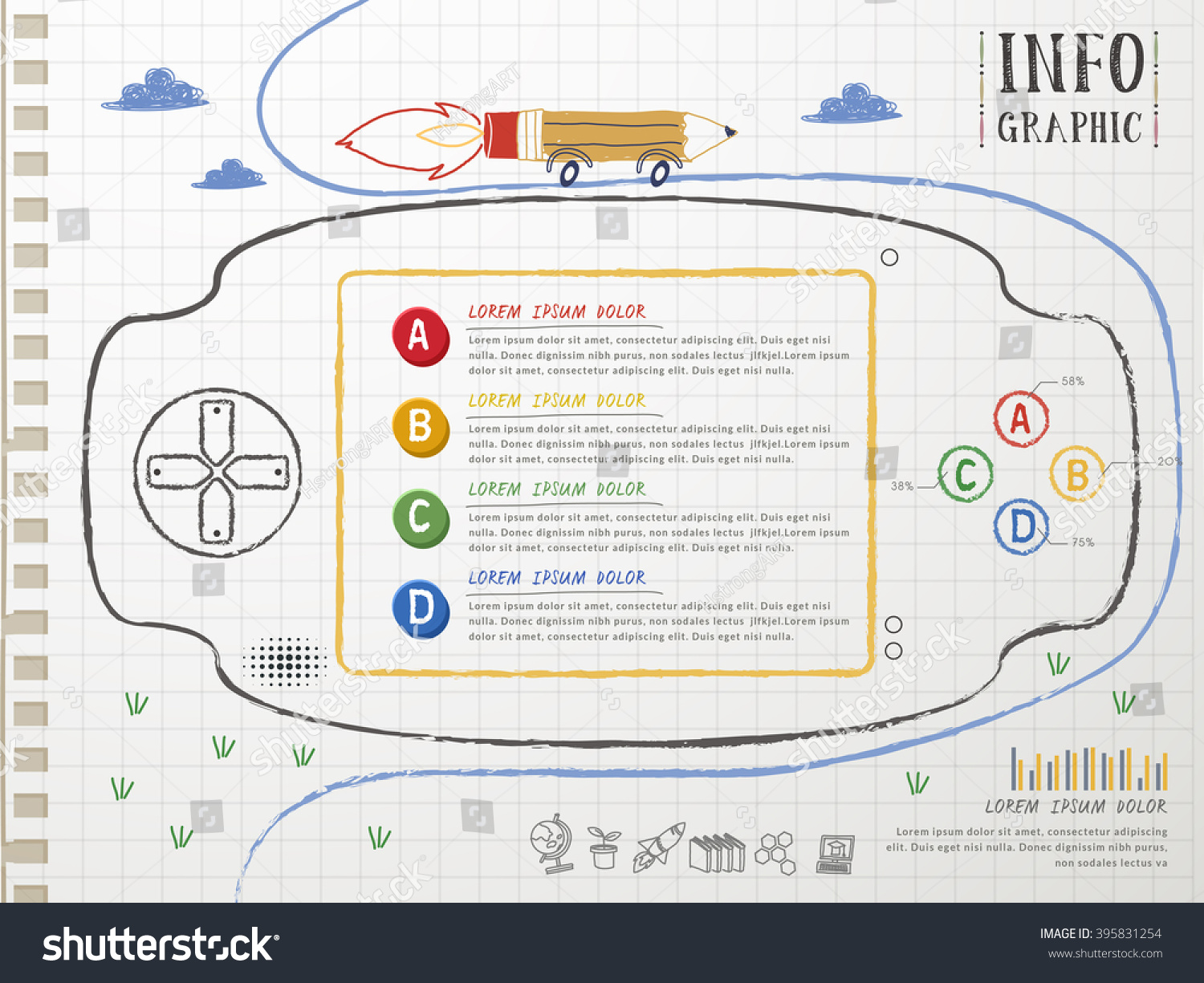 Gamebased Learning Infographic Template Design Game Stock Vector (Royalty Free) 395831254