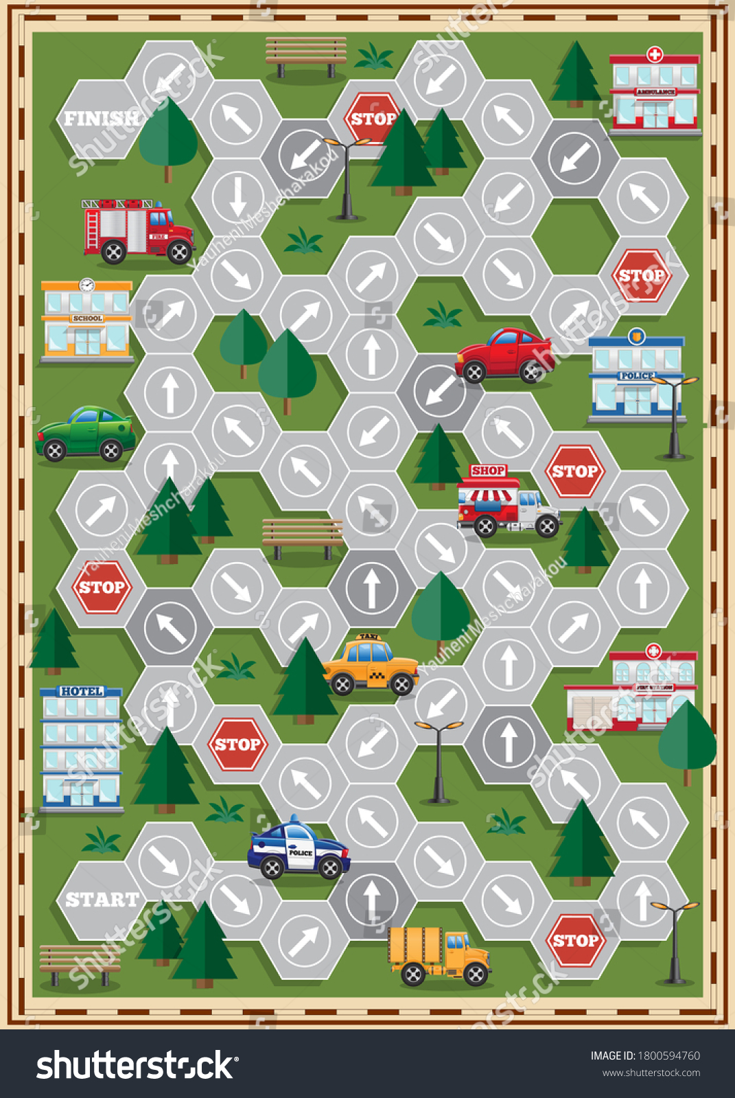 Game City Side View Vector Illustration Stock Vector (Royalty Free ...