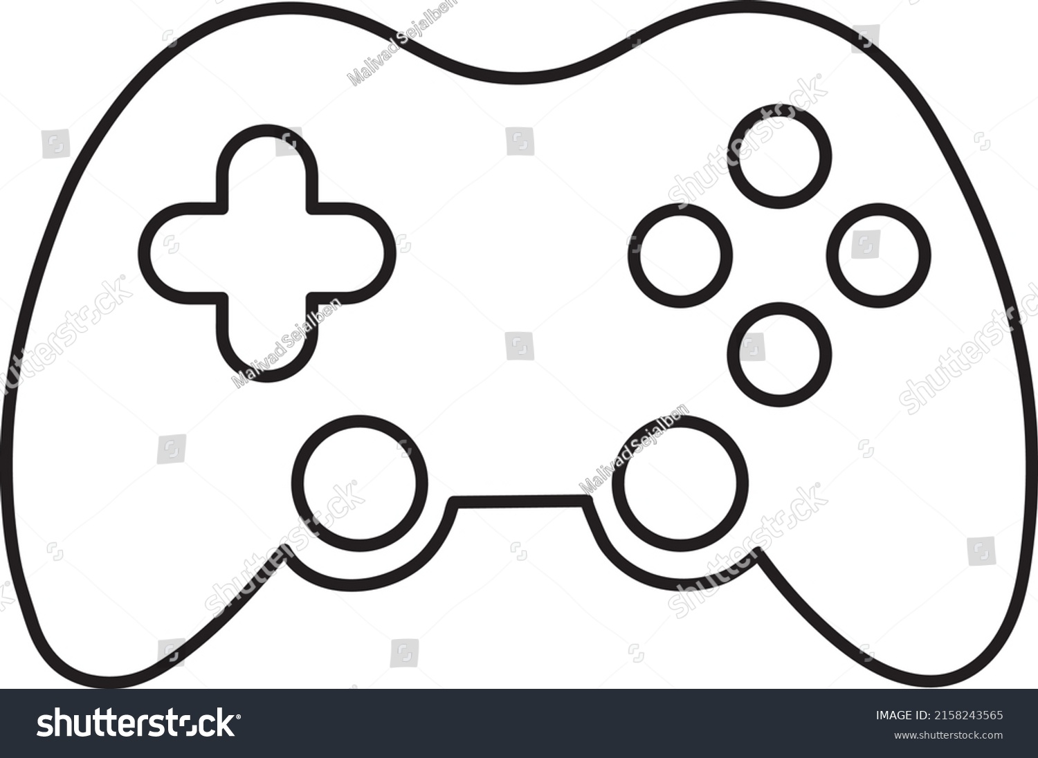 Game Controller Icon Vector Illustration Outline Stock Vector (Royalty ...