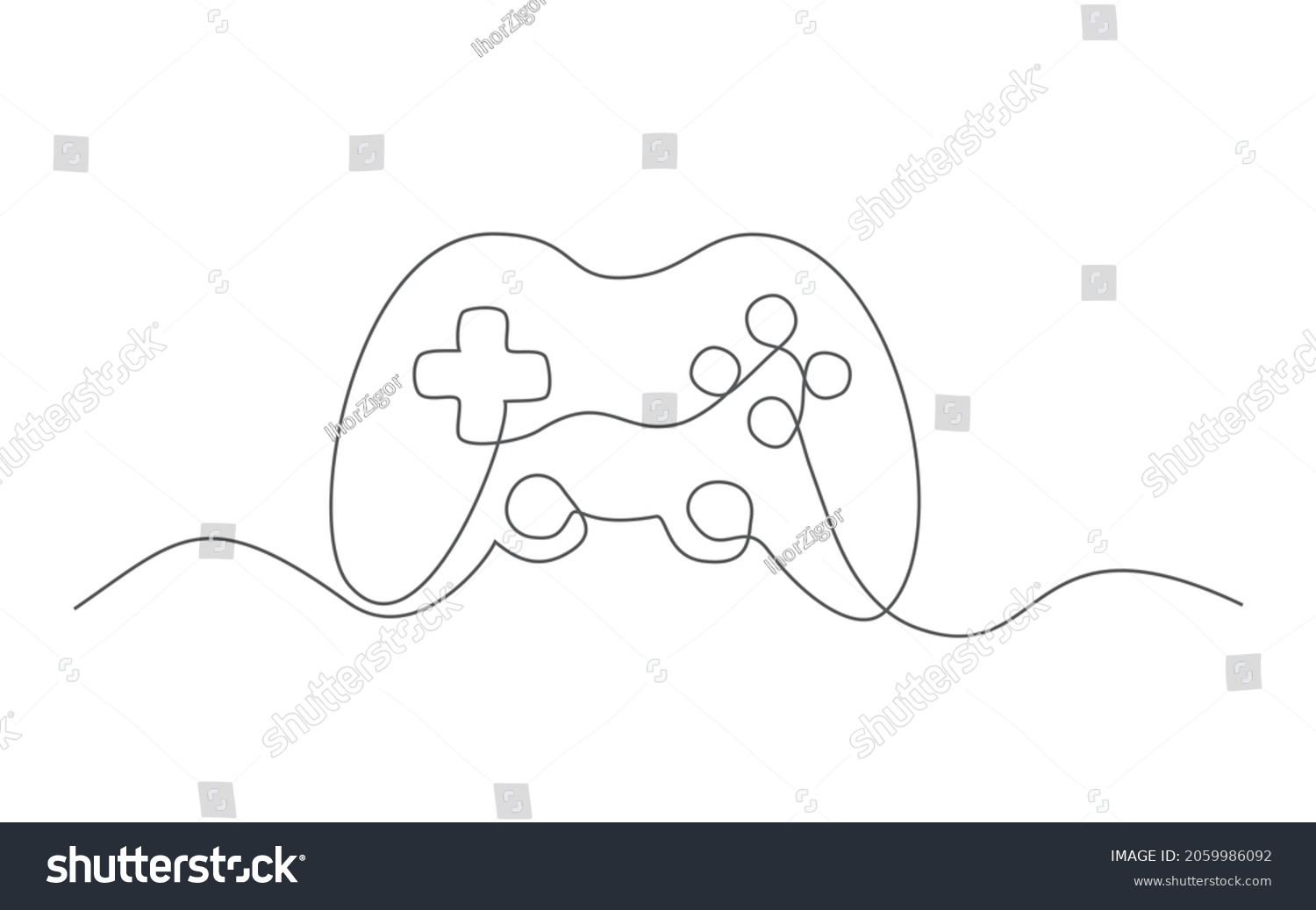 Game Controller One Line Drawing Vector Stock Vector (Royalty Free ...