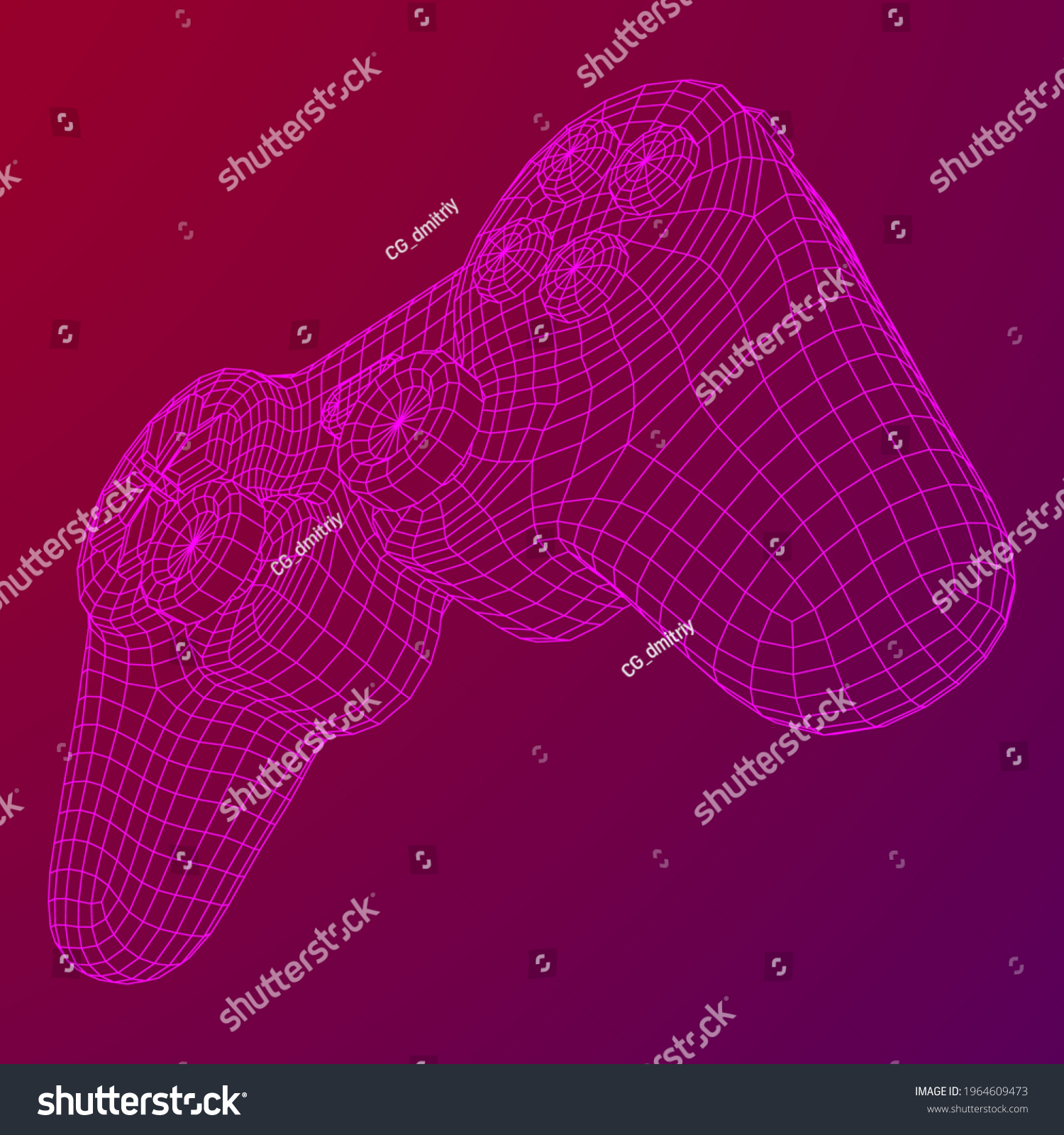 Game Controller Gamepad Videogames Wireframe Low Stock Vector (Royalty ...