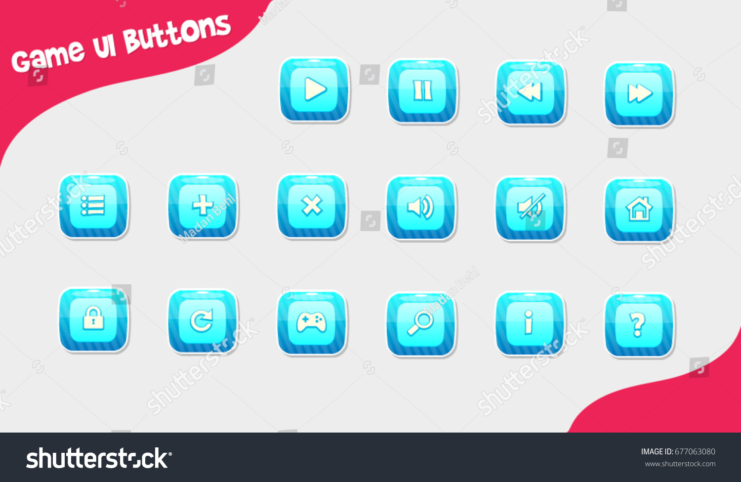 Game Design Buttons Stock Vector (Royalty Free) 677063080