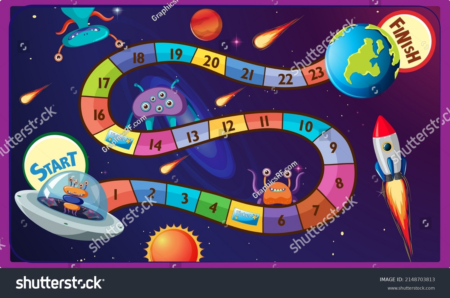 Game Design Space Theme Illustration Stock Vector (Royalty Free ...