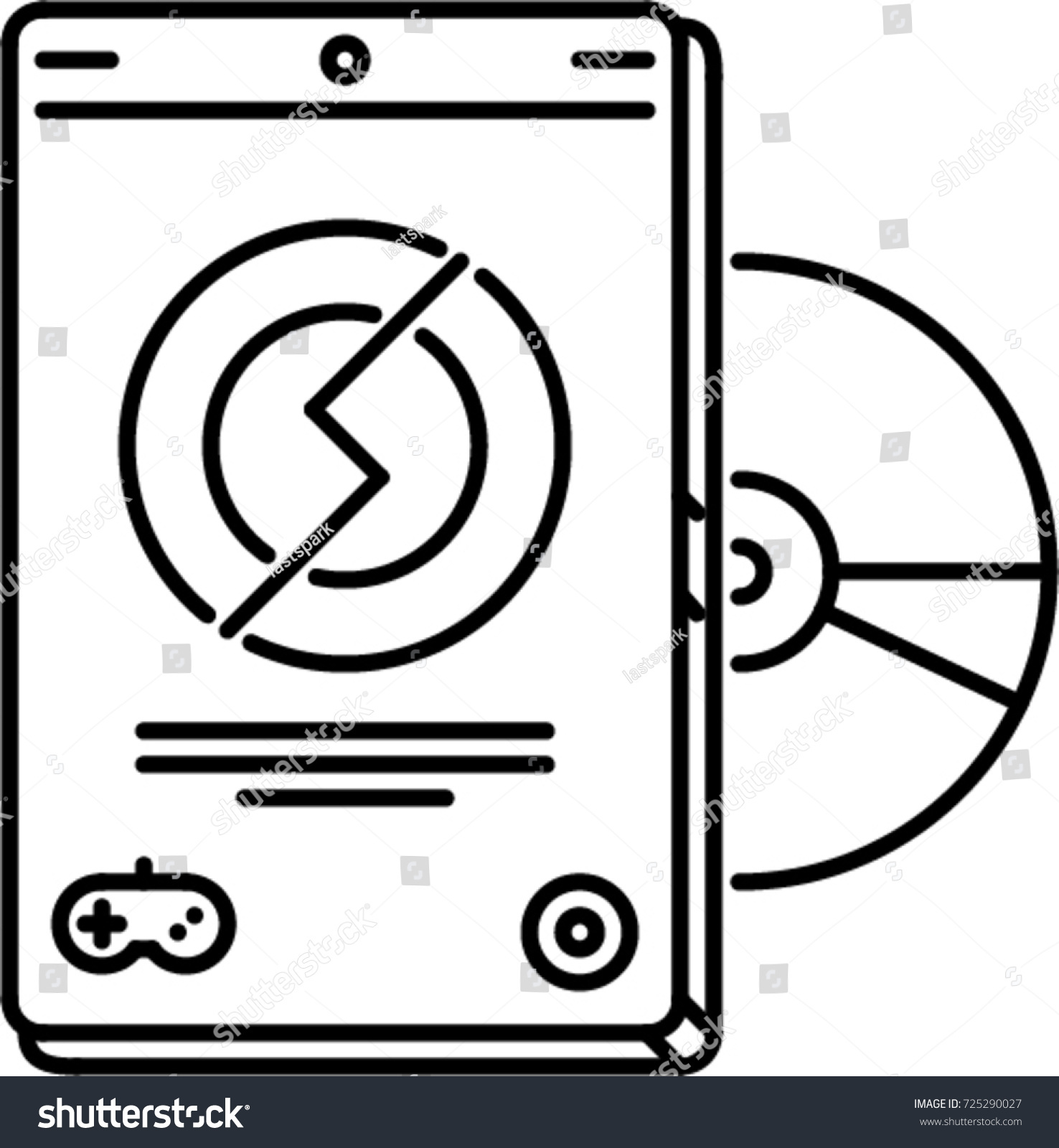 Game Disk Outline Icon Stock Vector (Royalty Free) 725290027