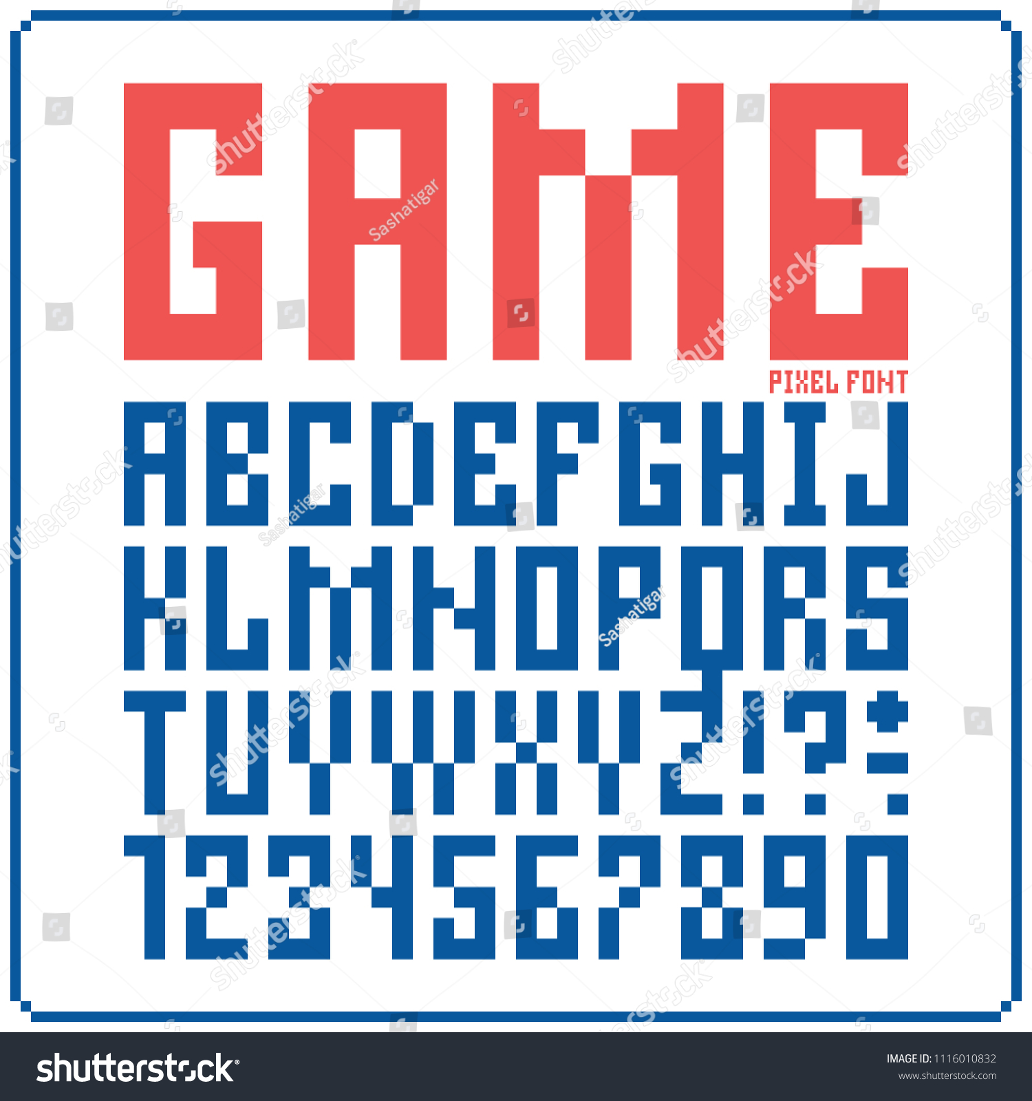 Vektor Stok Game Font 8bit Retro Typeface 3 (Tanpa Royalti) 1116010832 ...