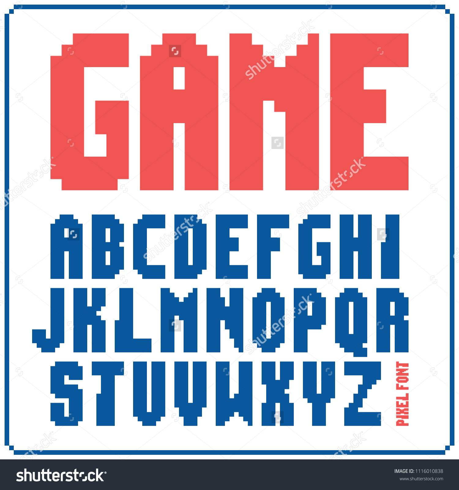 Game Font 8bit Retro Typeface 2: vector de stock (libre de regalías ...