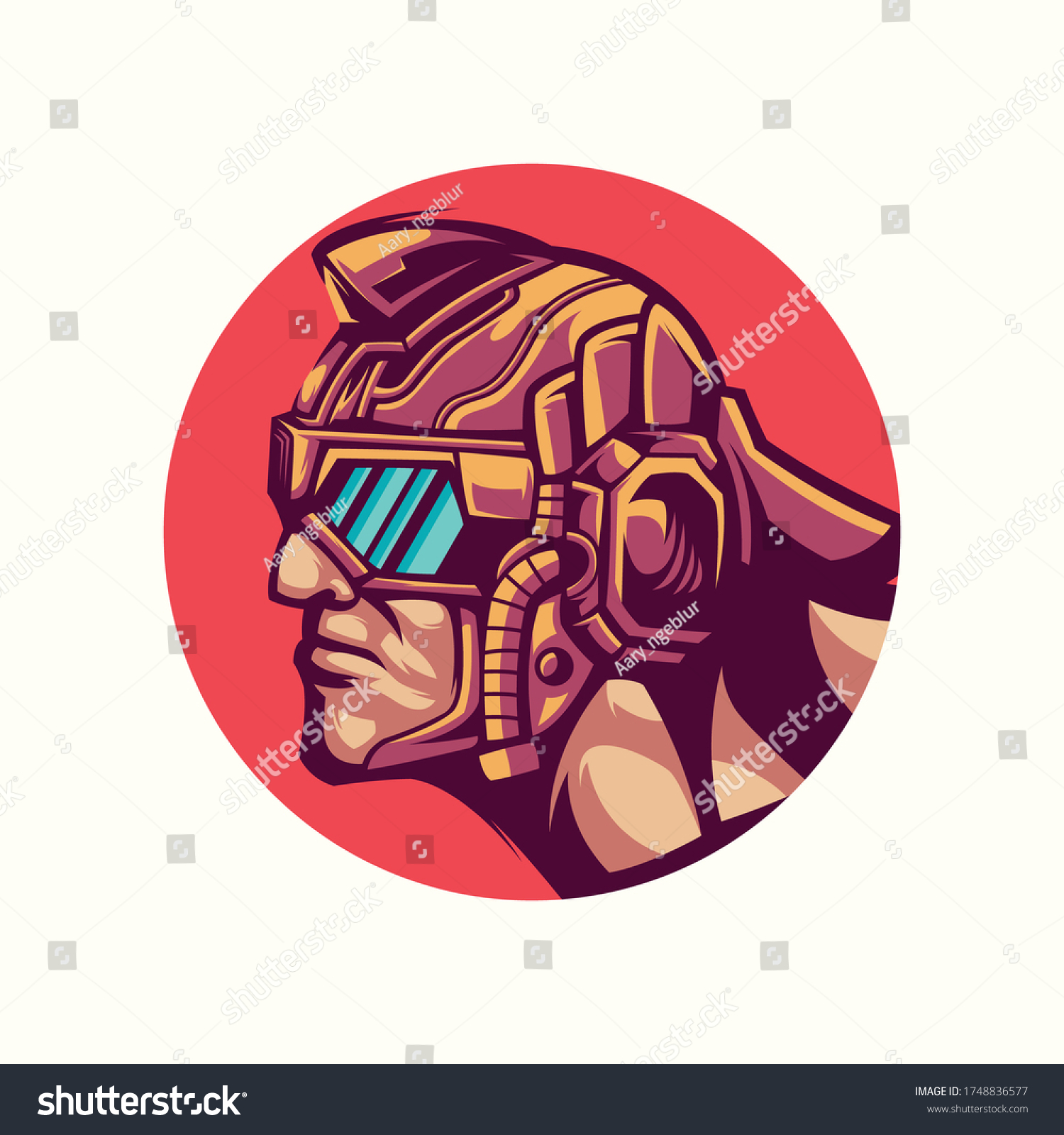 Game Hero Head Logo Vector Awesome Stock Vector (Royalty Free ...