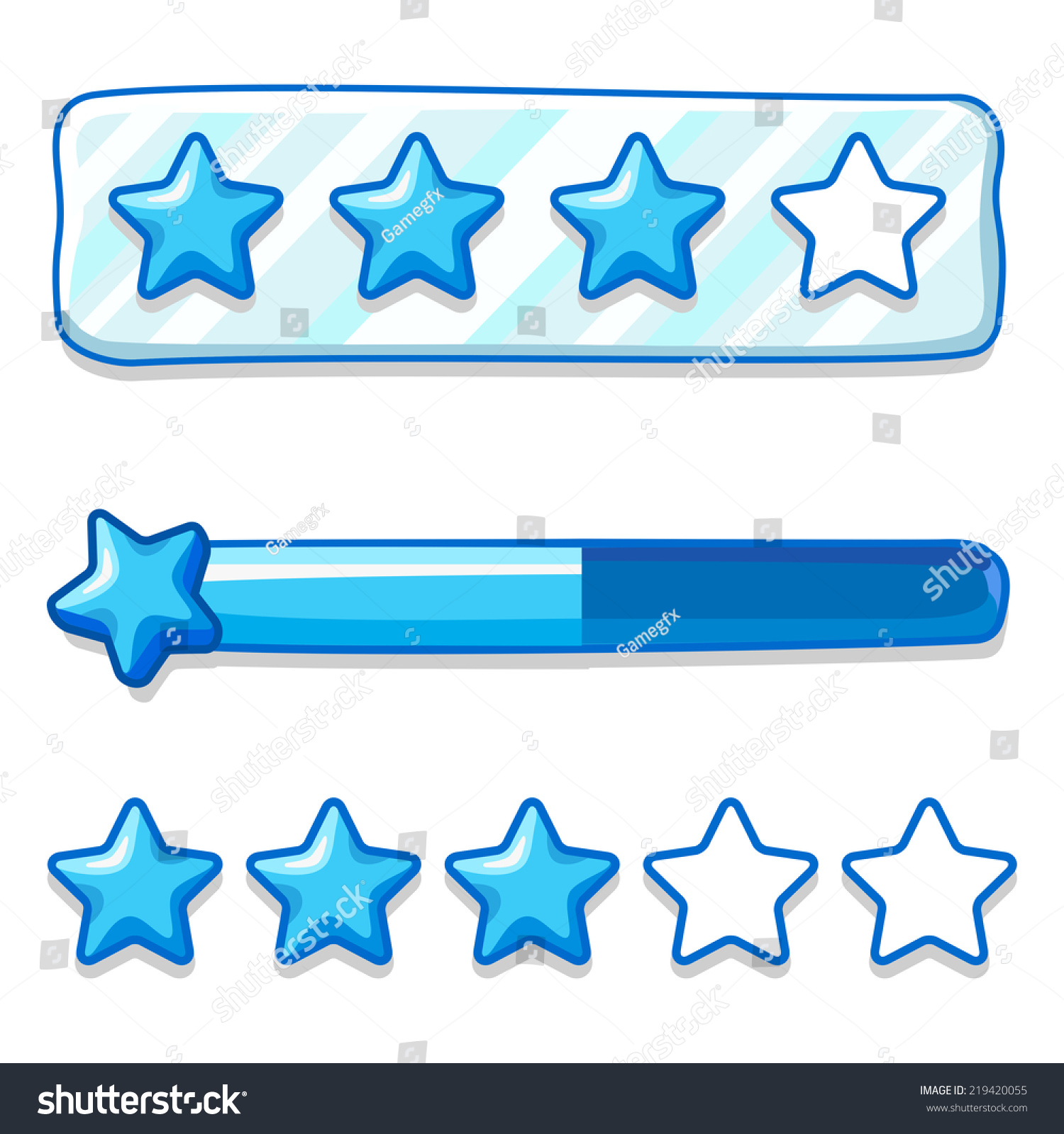 Game Ice Menu Star Progress Bar Stock Vector (Royalty Free) 219420055