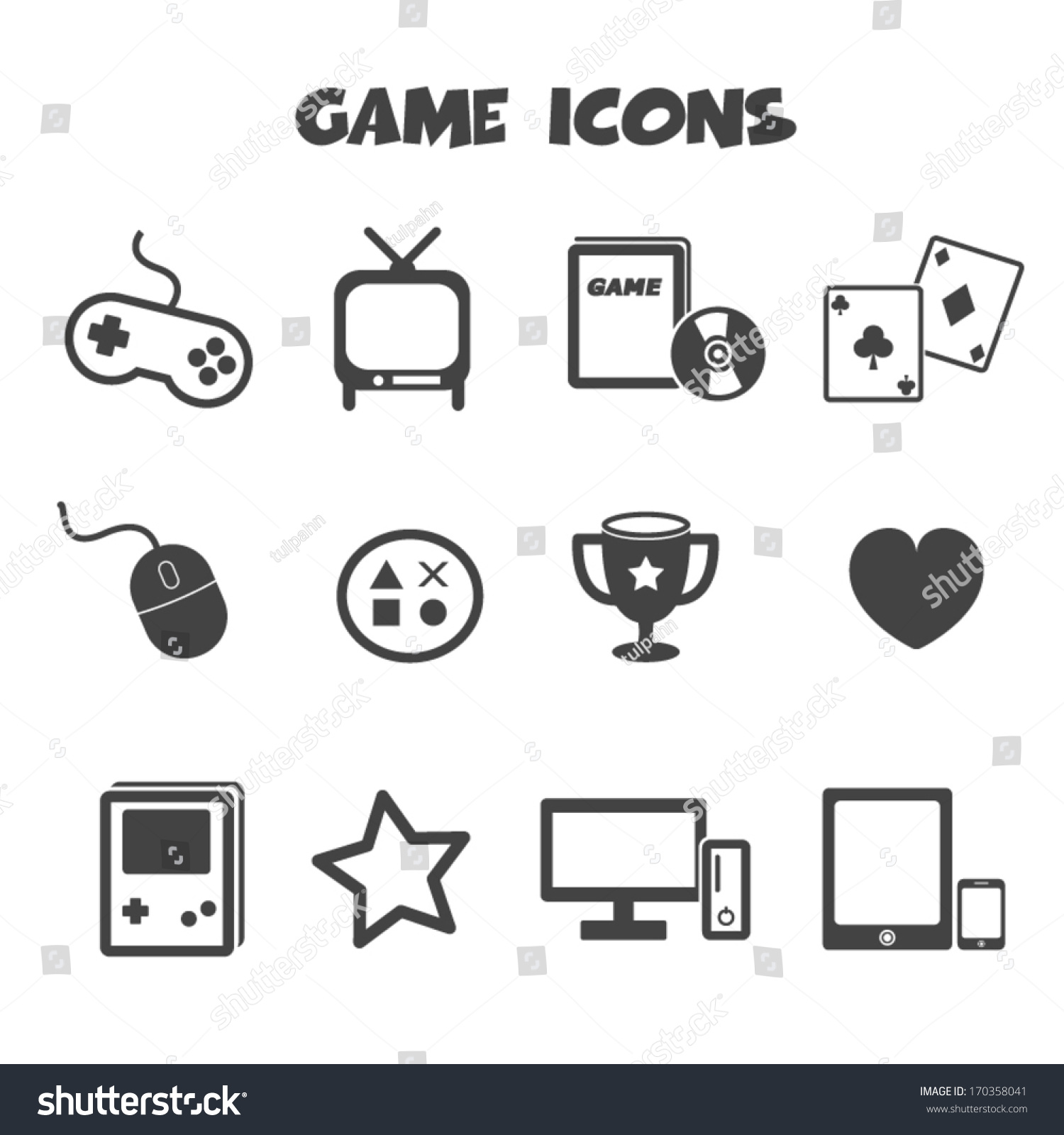 Game Icons Vector Symbols Stock Vector (Royalty Free) 170358041 ...