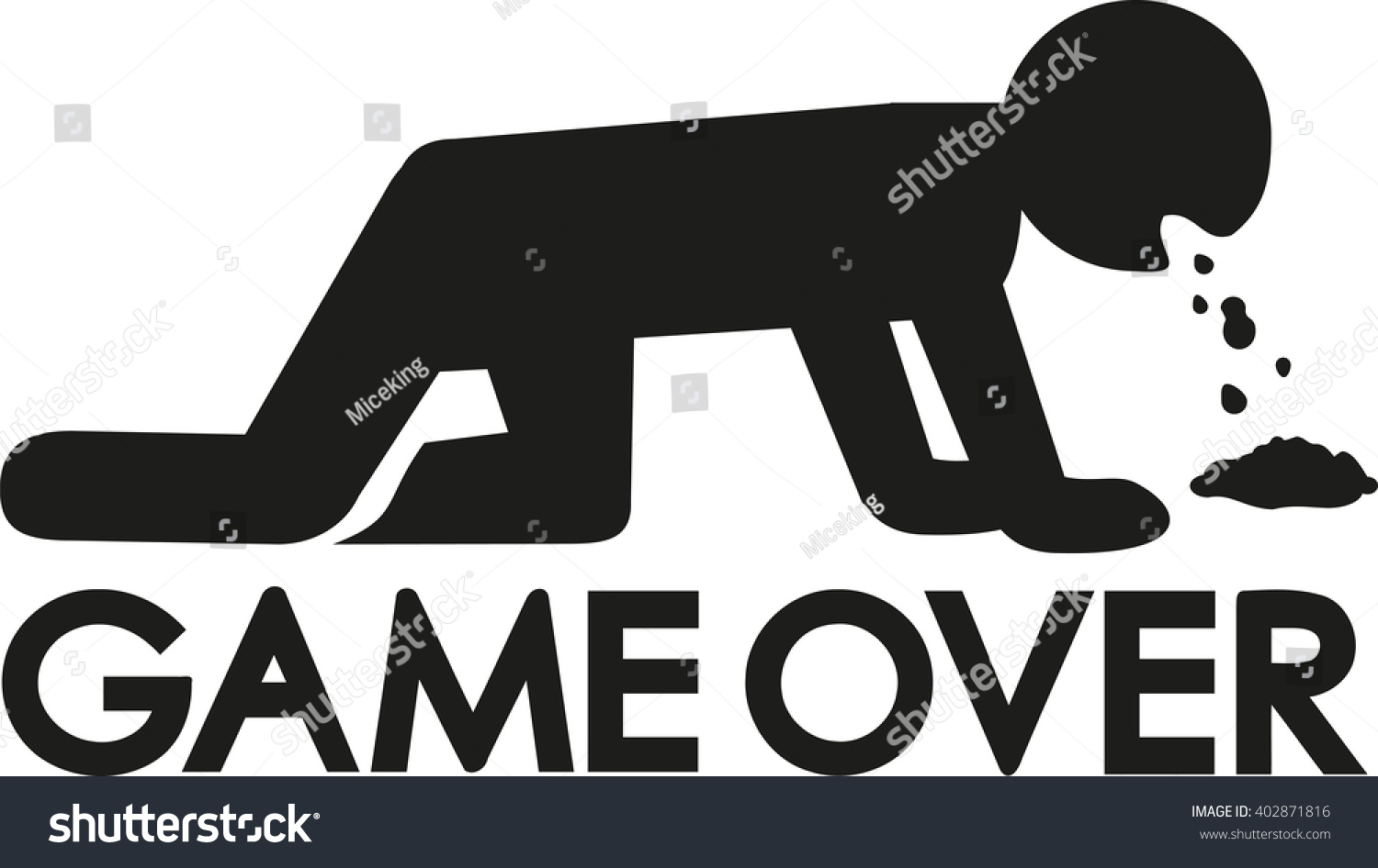 Game Over After Drinking Puking Stock Vector (Royalty Free) 402871816 ...