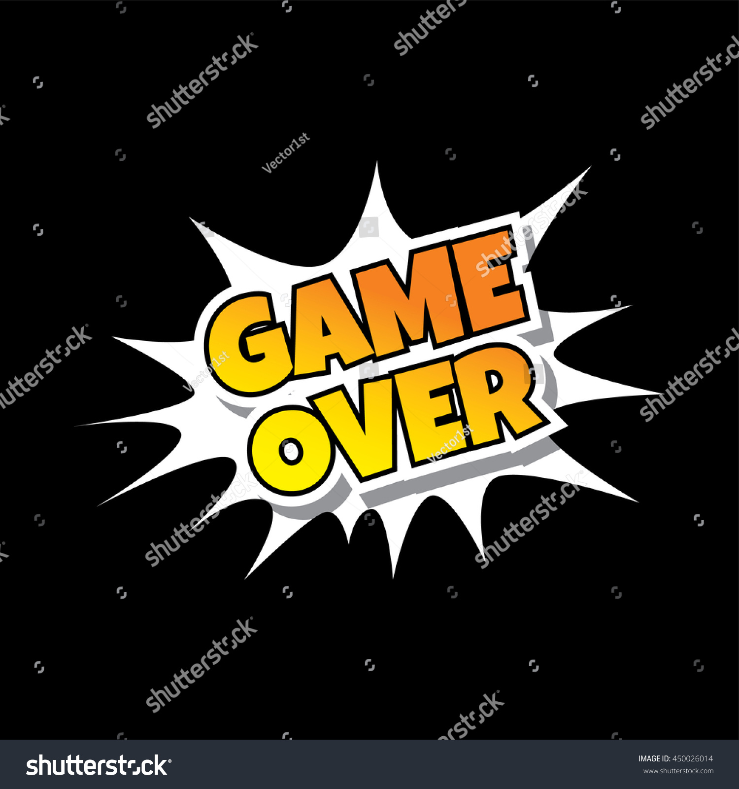 Game Over Comic Speech Bubble Cartoon Stock Vector (Royalty Free ...