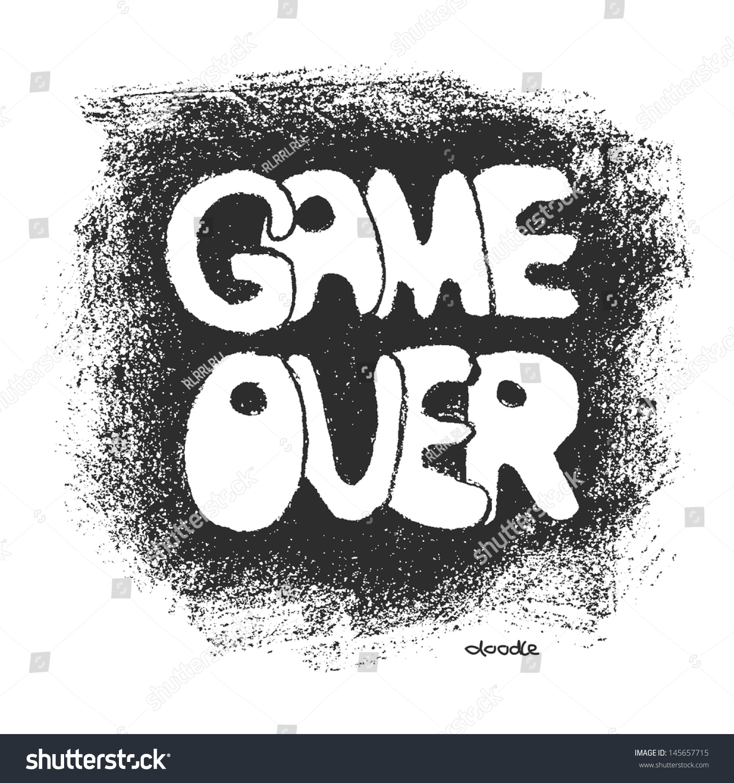 Game Over Hand Drawn Vector Eps8 Stock Vector (Royalty Free) 145657715 ...