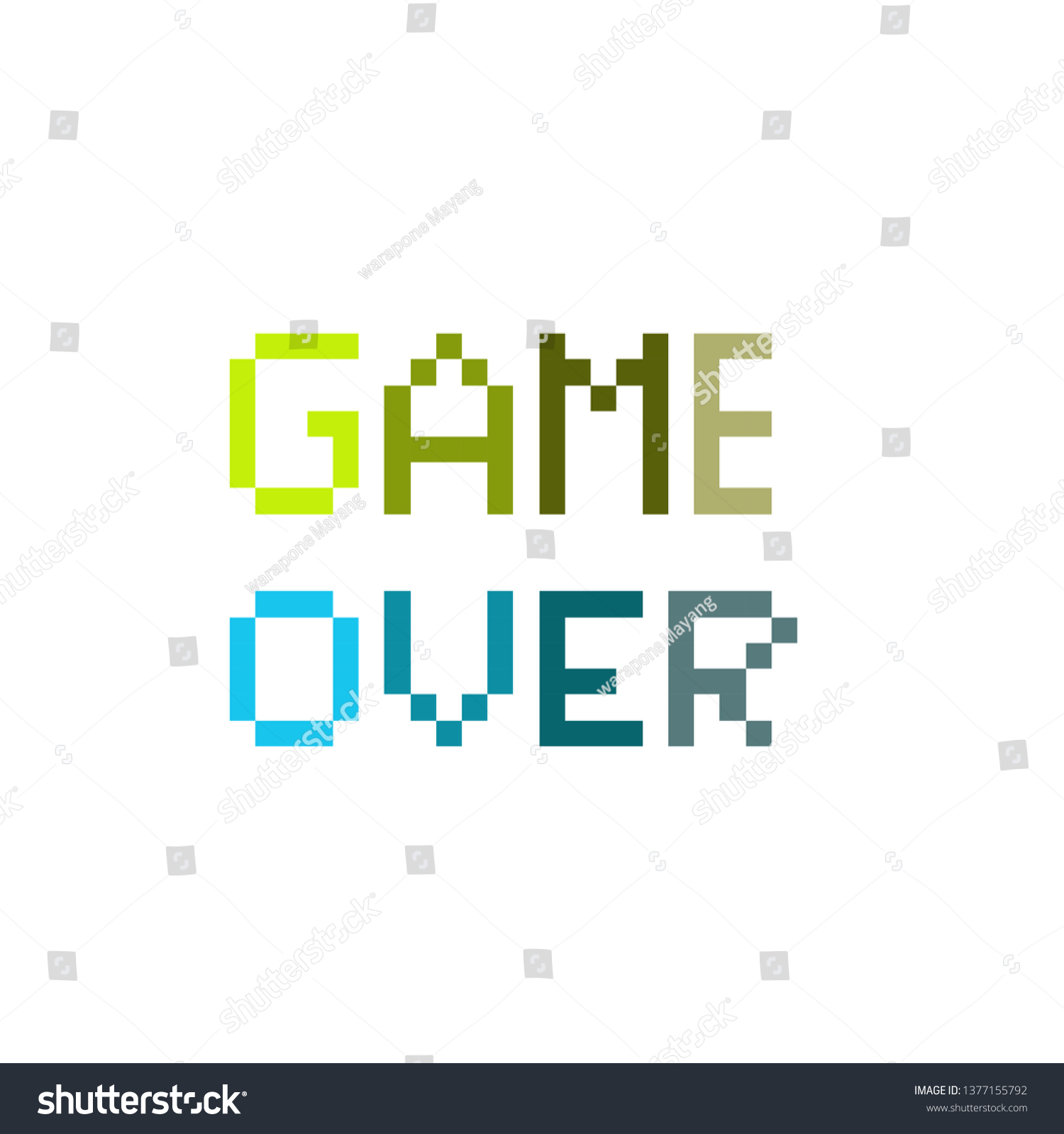 Game Over Pixel Art Stock Vector (Royalty Free) 1377155792