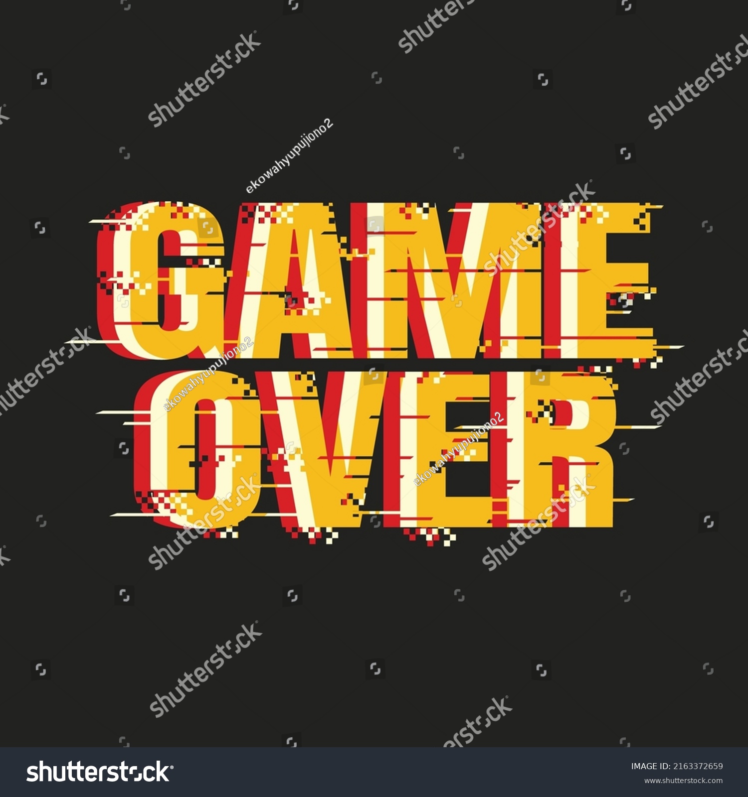 Game Over Typography Design Print Stock Vector (Royalty Free ...