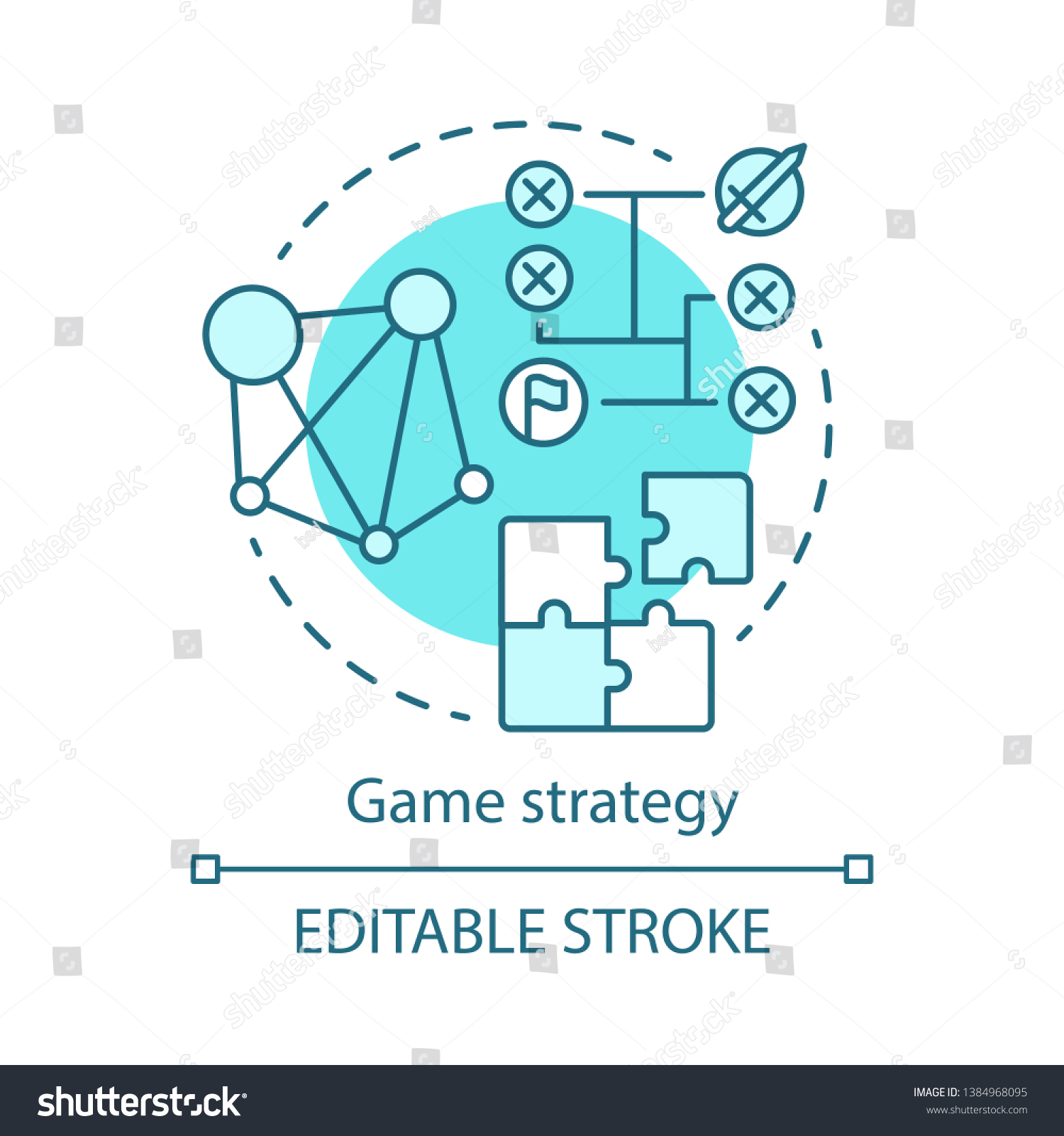 Game Strategy Concept Icon Tactical Gamers Stock Vector (Royalty Free ...