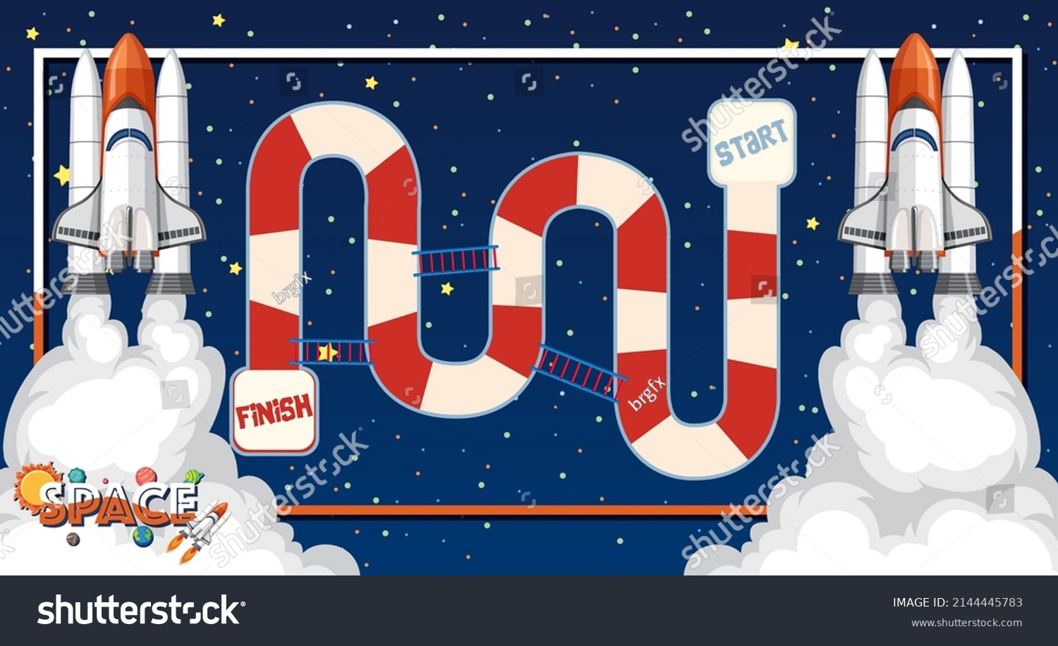 Game Template Space Theme Background Illustration Stock Vector (Royalty ...
